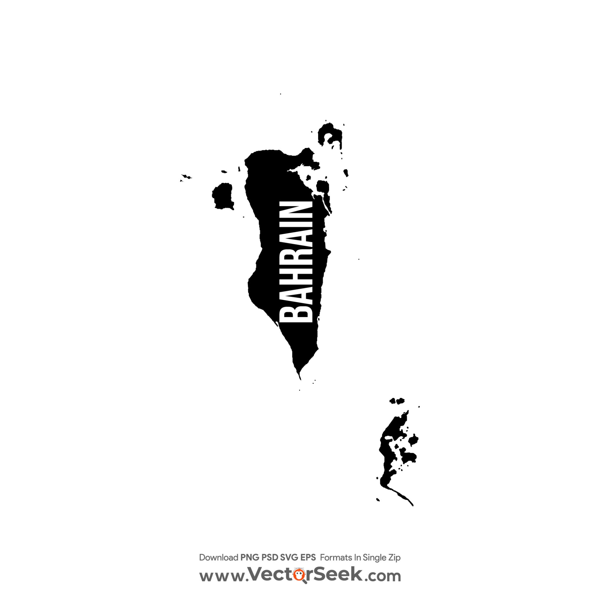 Black Bahrain Map Logo Vector - (.Ai .PNG .SVG .EPS Free Download)