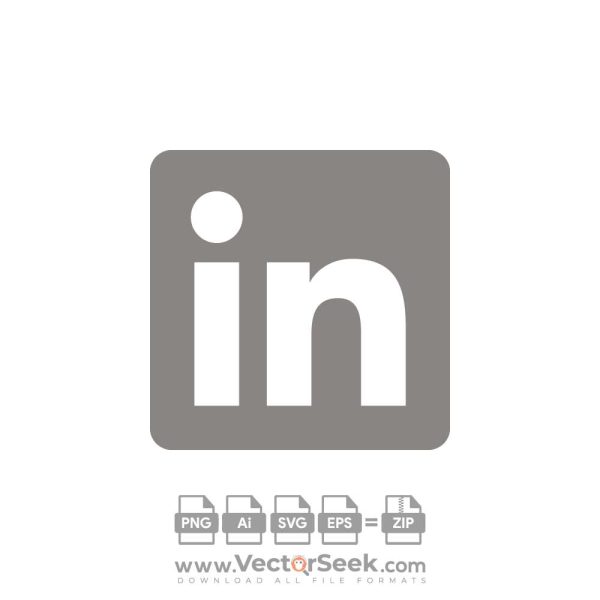 Grey Linkedin Icon Vector - (.Ai .PNG .SVG .EPS Free Download)