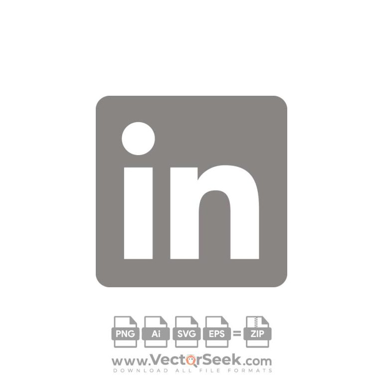 Grey Linkedin Icon Vector - (.Ai .PNG .SVG .EPS Free Download)