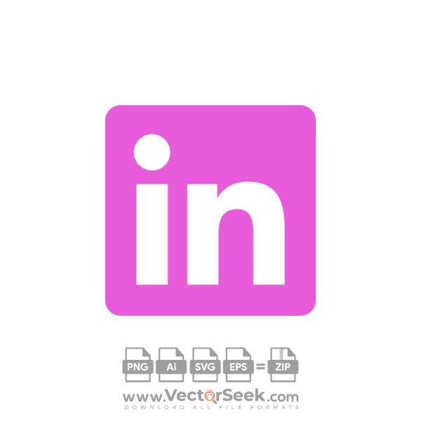 Pink Linkedin Icon Vector - (.Ai .PNG .SVG .EPS Free Download)