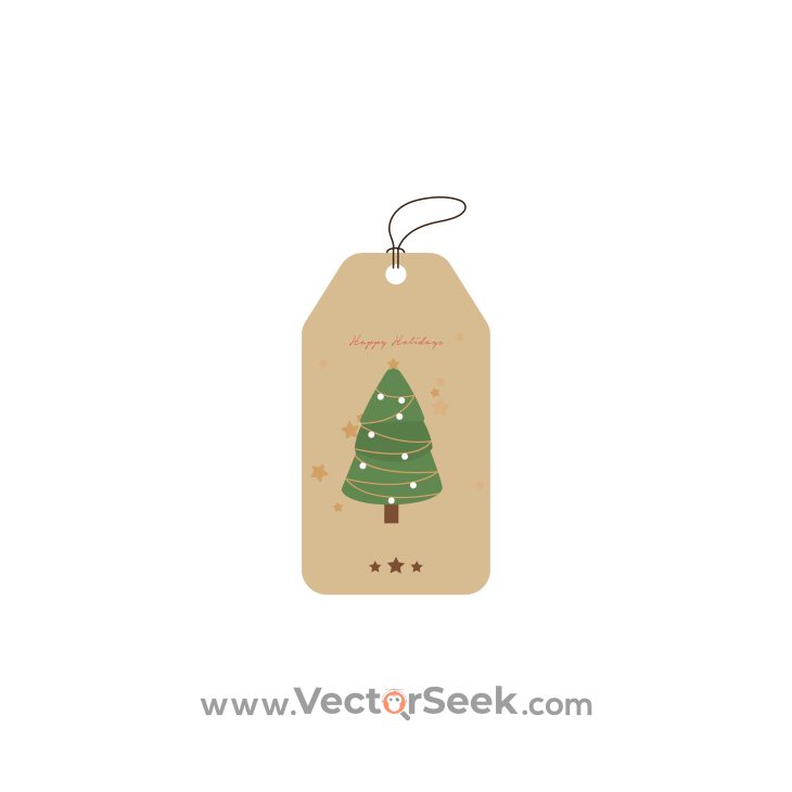 Christmas Gift Tag Tree - (.Ai .PNG .SVG .EPS Free Download)