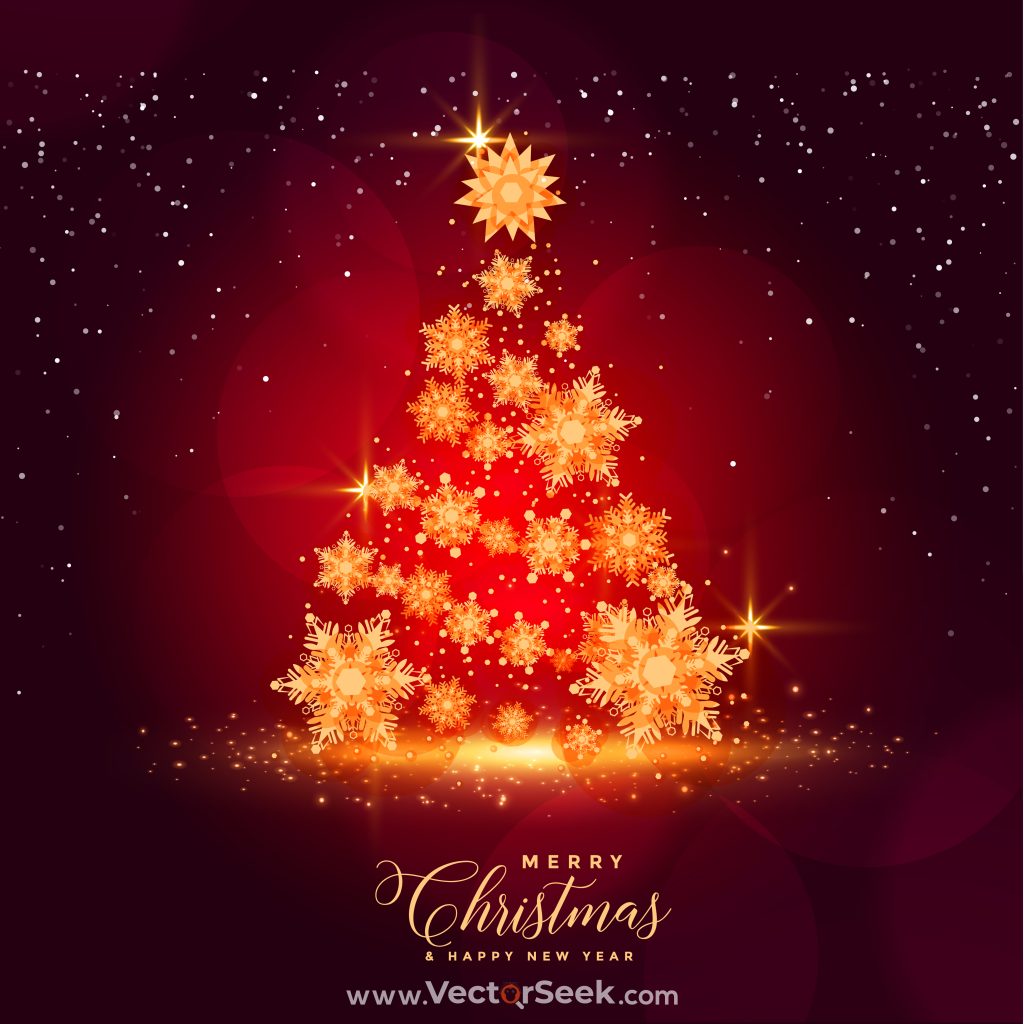 Realistic christmas tree concept with neon background - (.Ai .PNG .SVG ...
