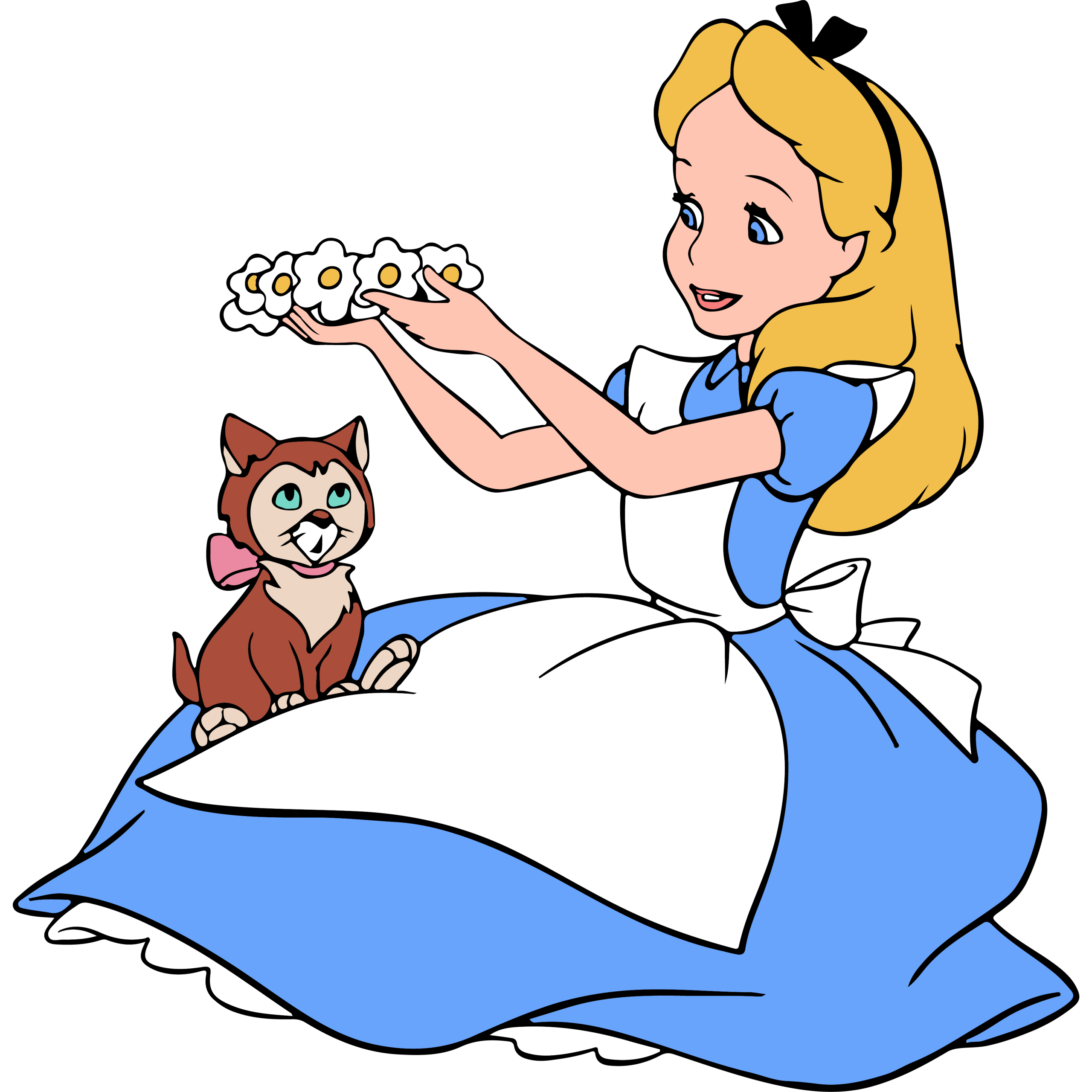 Alice in Wonderland Alice With Cat Logo PNG, SVG, AI Vector – Free Download