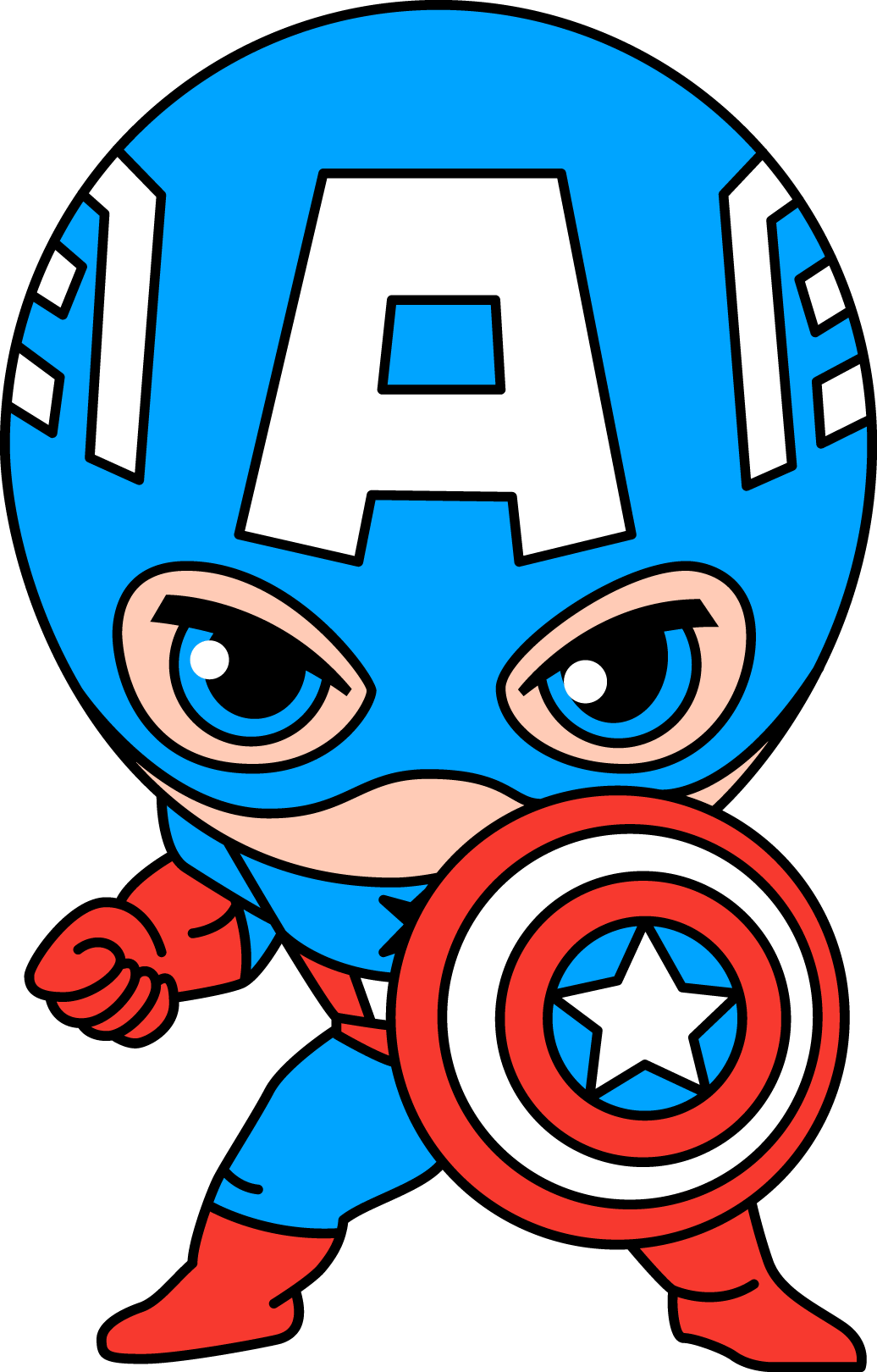 Mini Captain America Logo PNG, SVG, AI Vector – Free Download