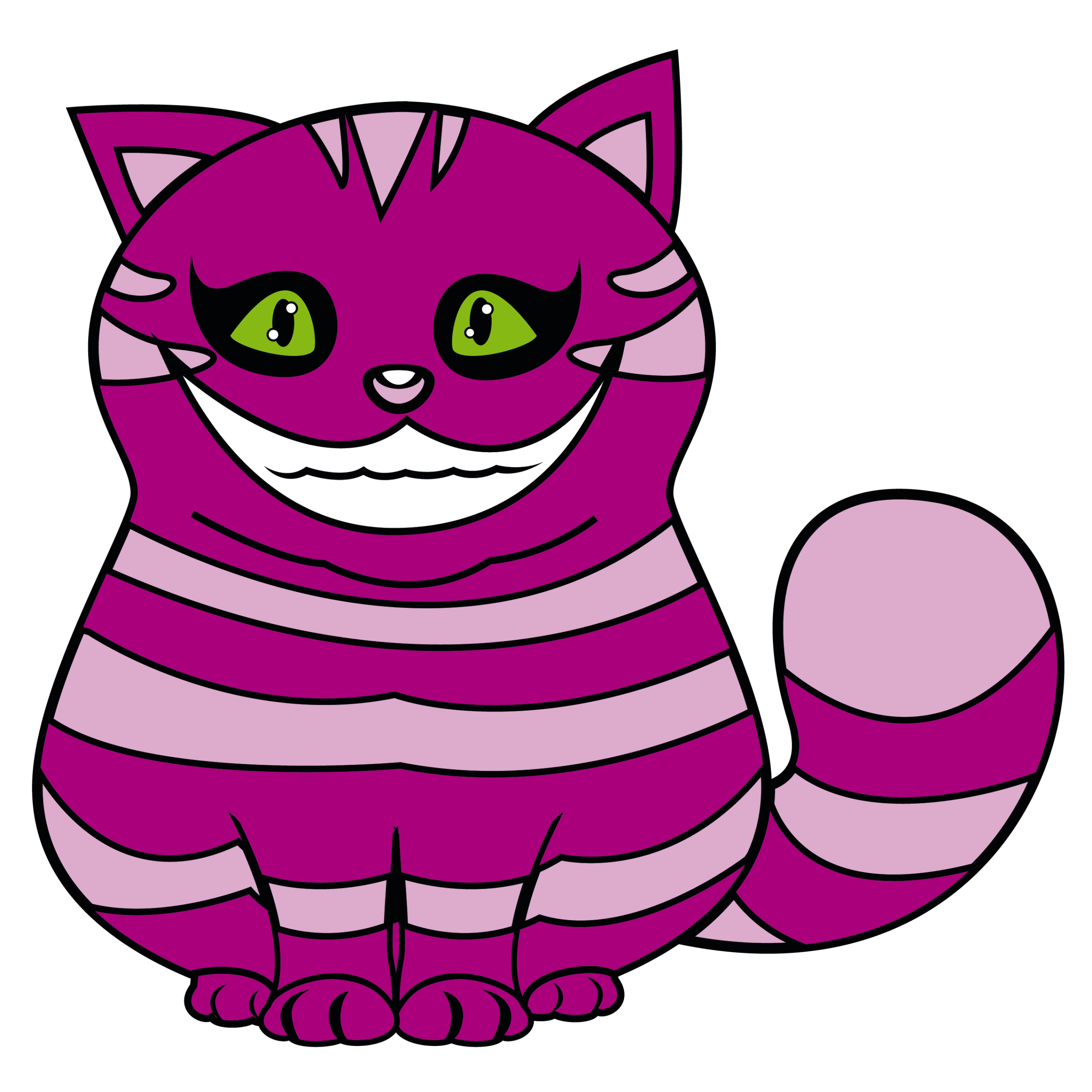 Alice in wounderland Cheshire Cat Smiling Logo PNG, SVG, AI Vector ...