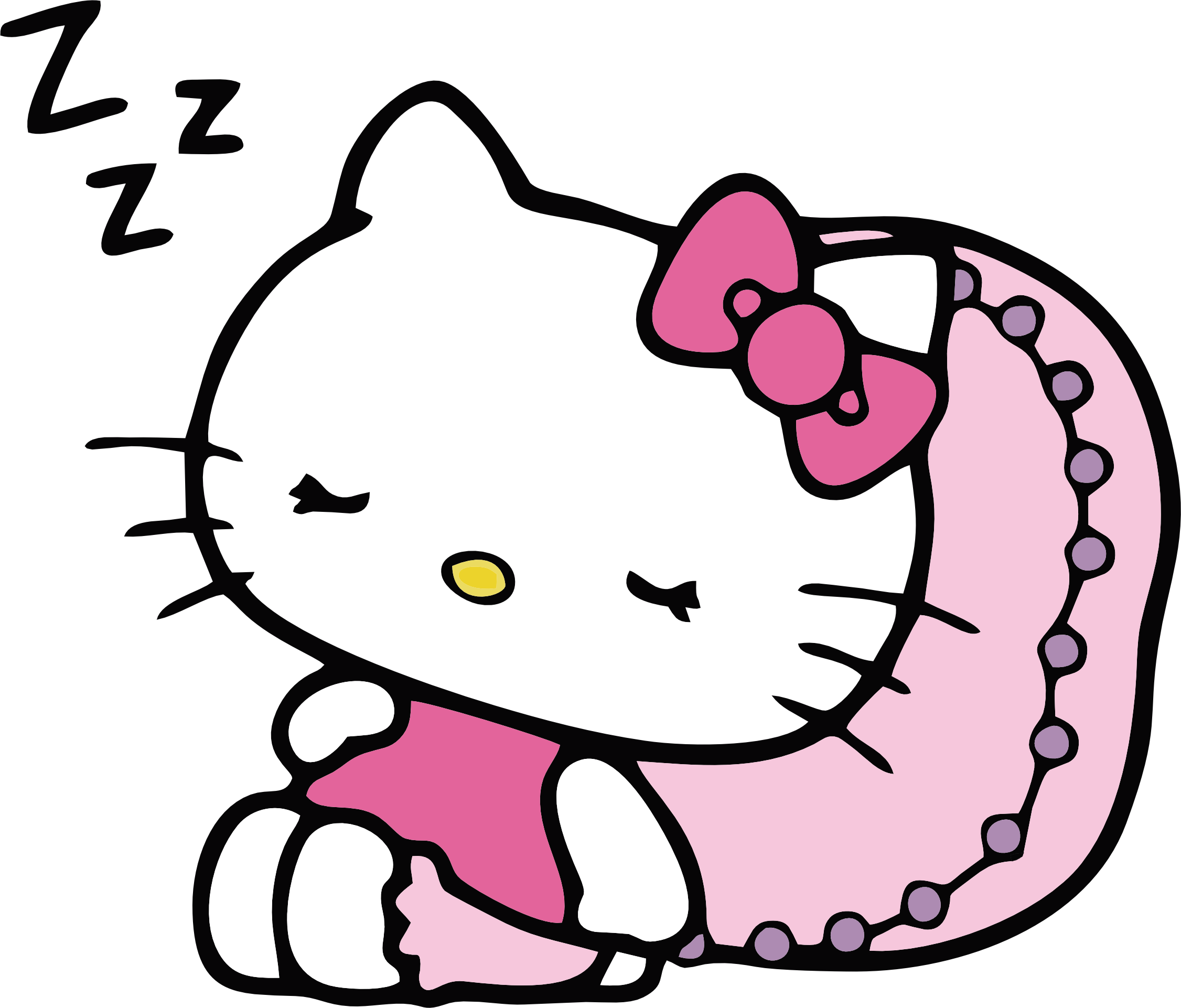 Hello Kitty sleeping Logo PNG, SVG, AI Vector – Free Download