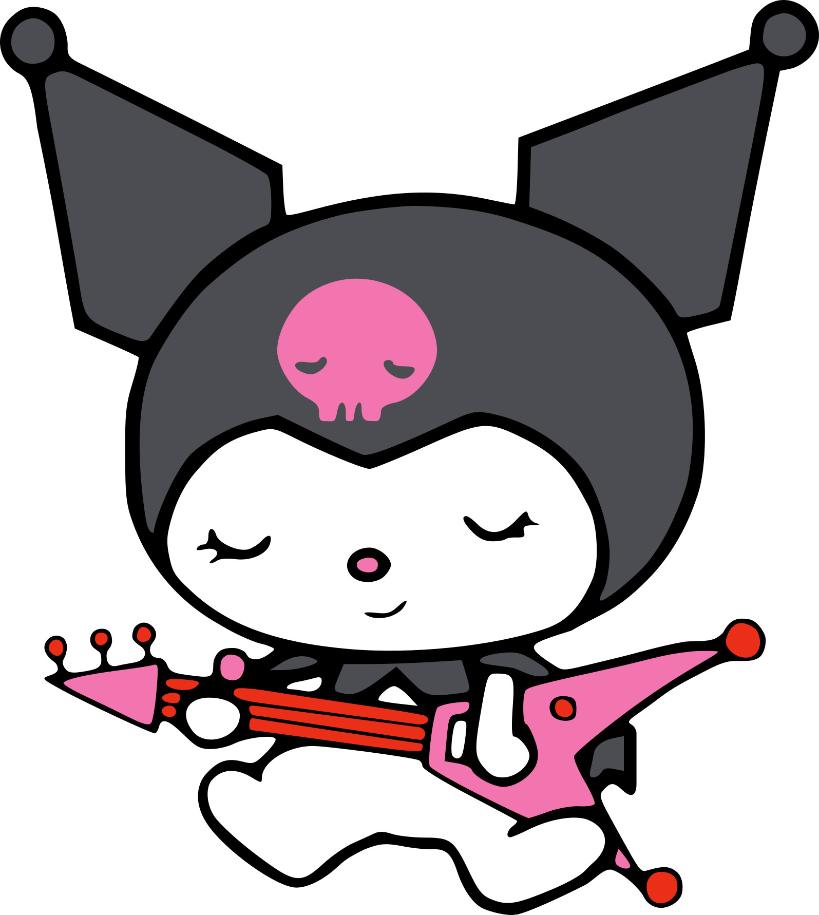 Hello Kitty Kuromi With Guitar Template Logo PNG, SVG, AI Vector – Free ...