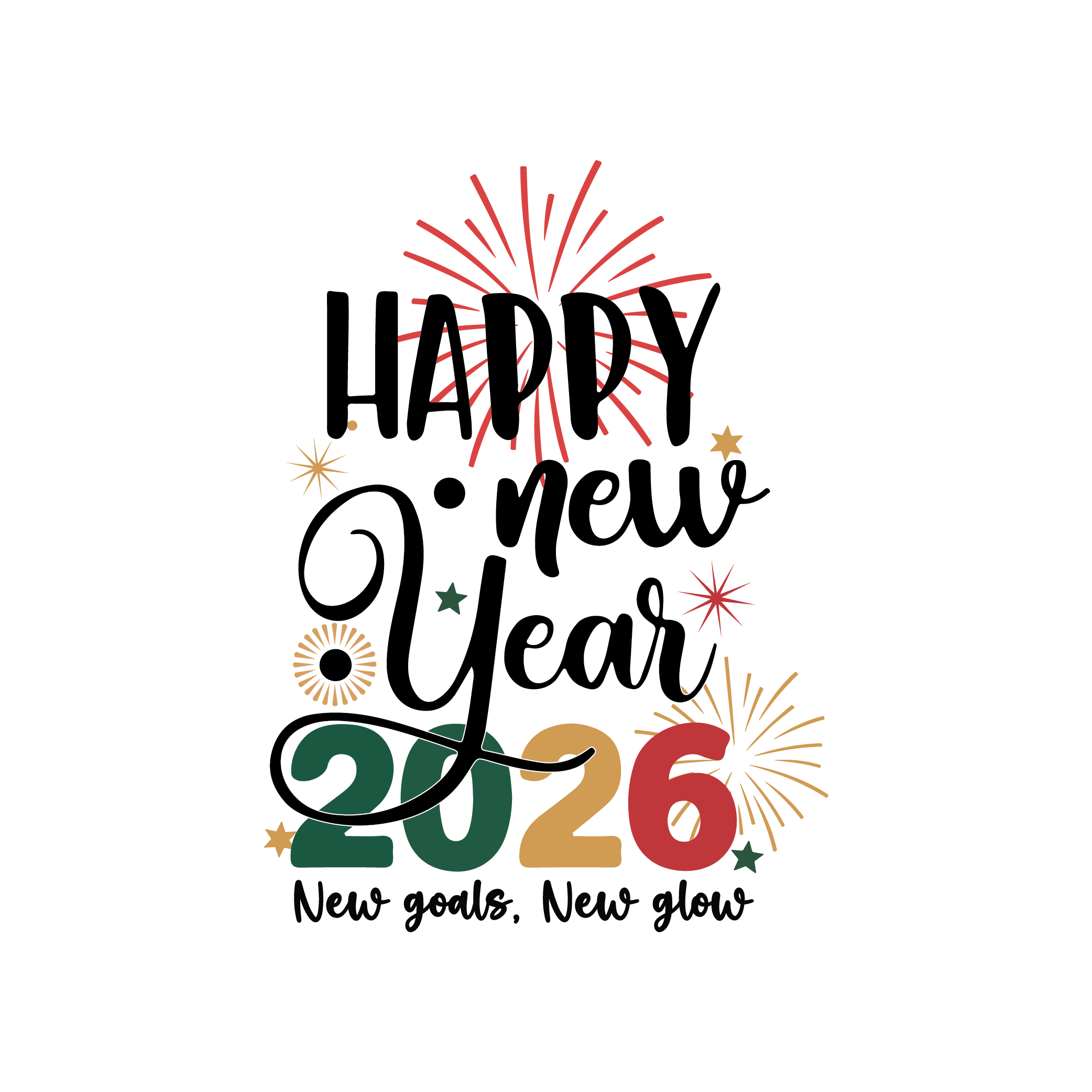 Happy New Year New Goals NewGlow 2026 Logo PNG, SVG, AI Vector – Free ...