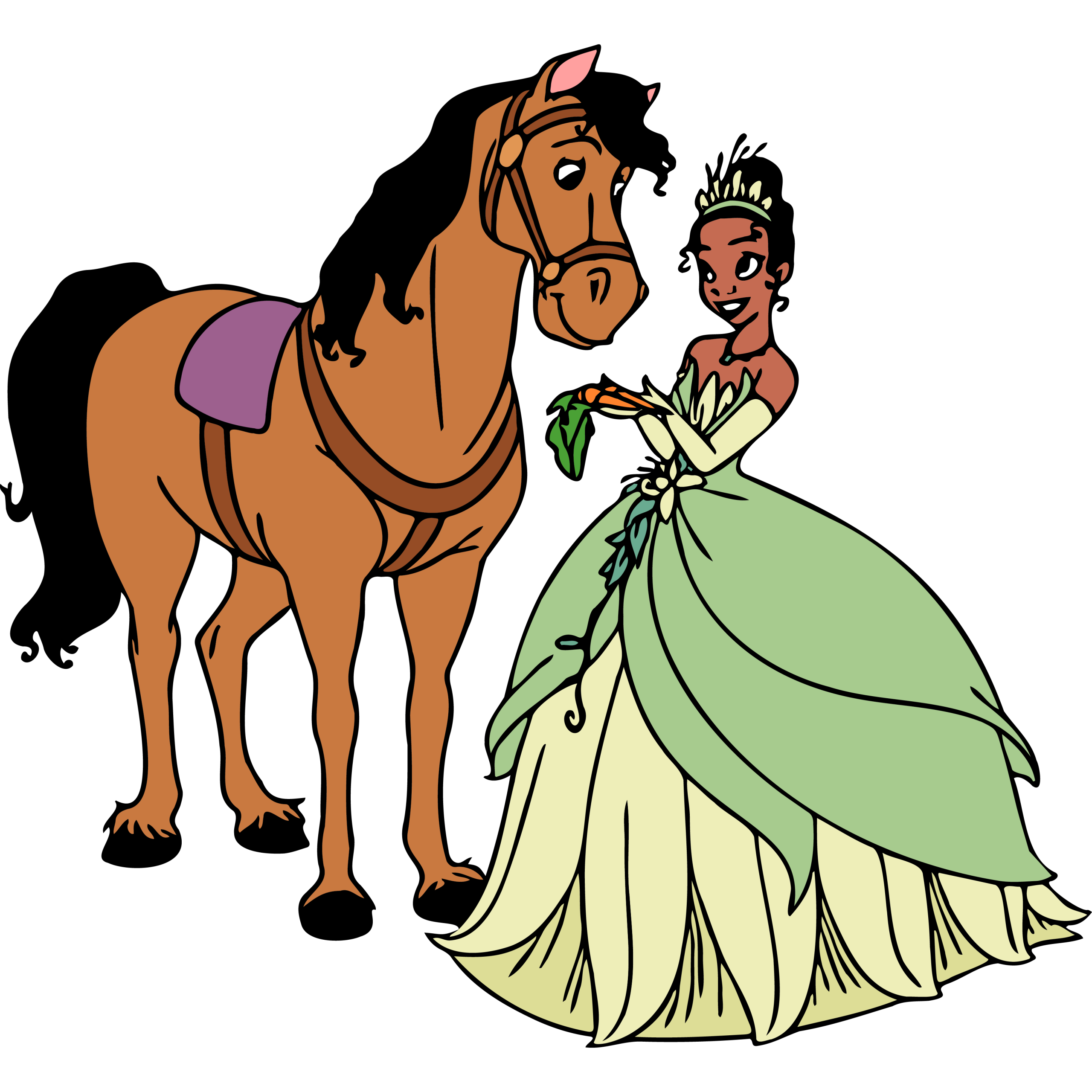 The Princess and the Frog Tiana With Horse Logo PNG, SVG, AI Vector ...