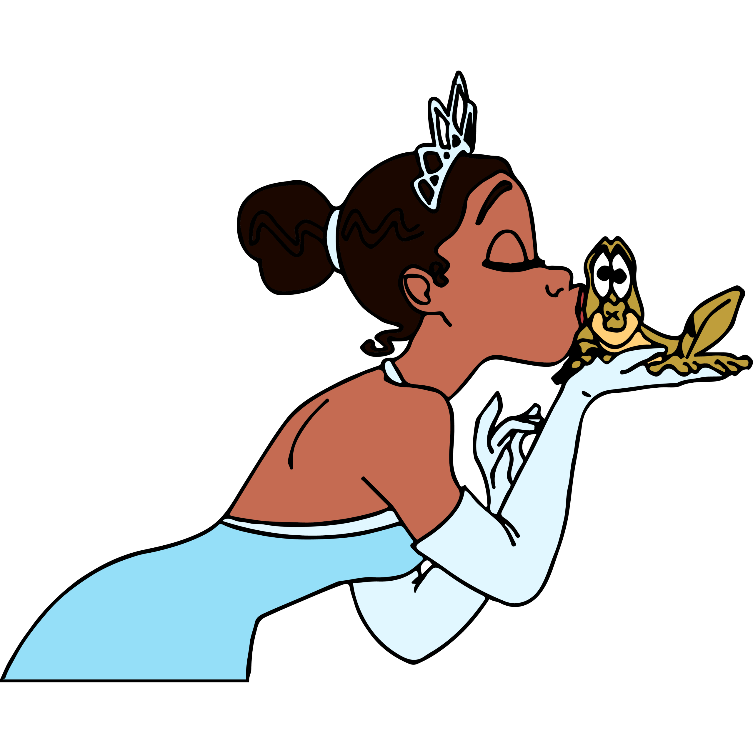 The Princess and the Frog Tiana Kissing Frog Logo PNG, SVG, AI Vector ...