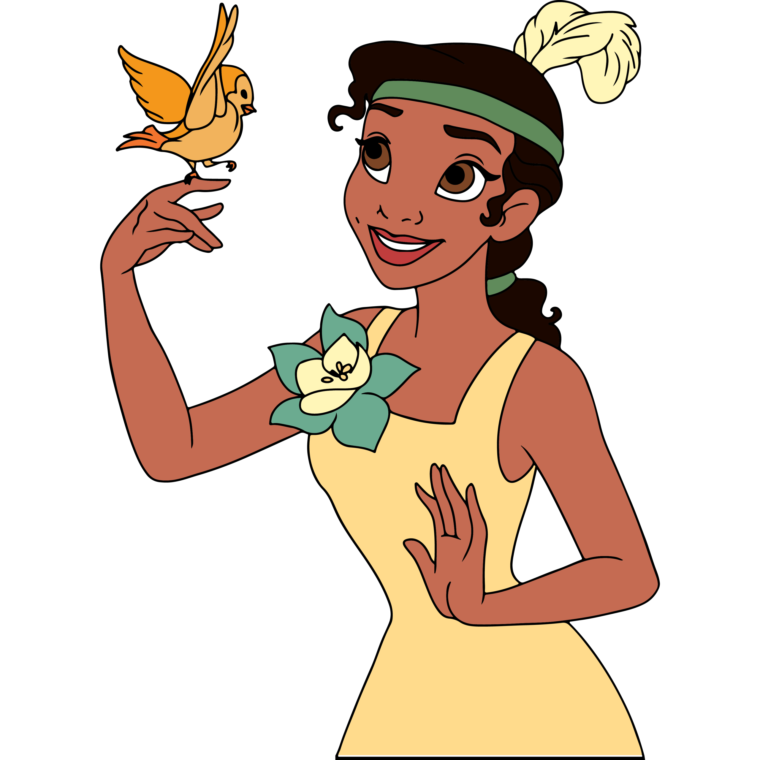 The Princess and the Frog Tiana With Bird Logo PNG, SVG, AI Vector ...