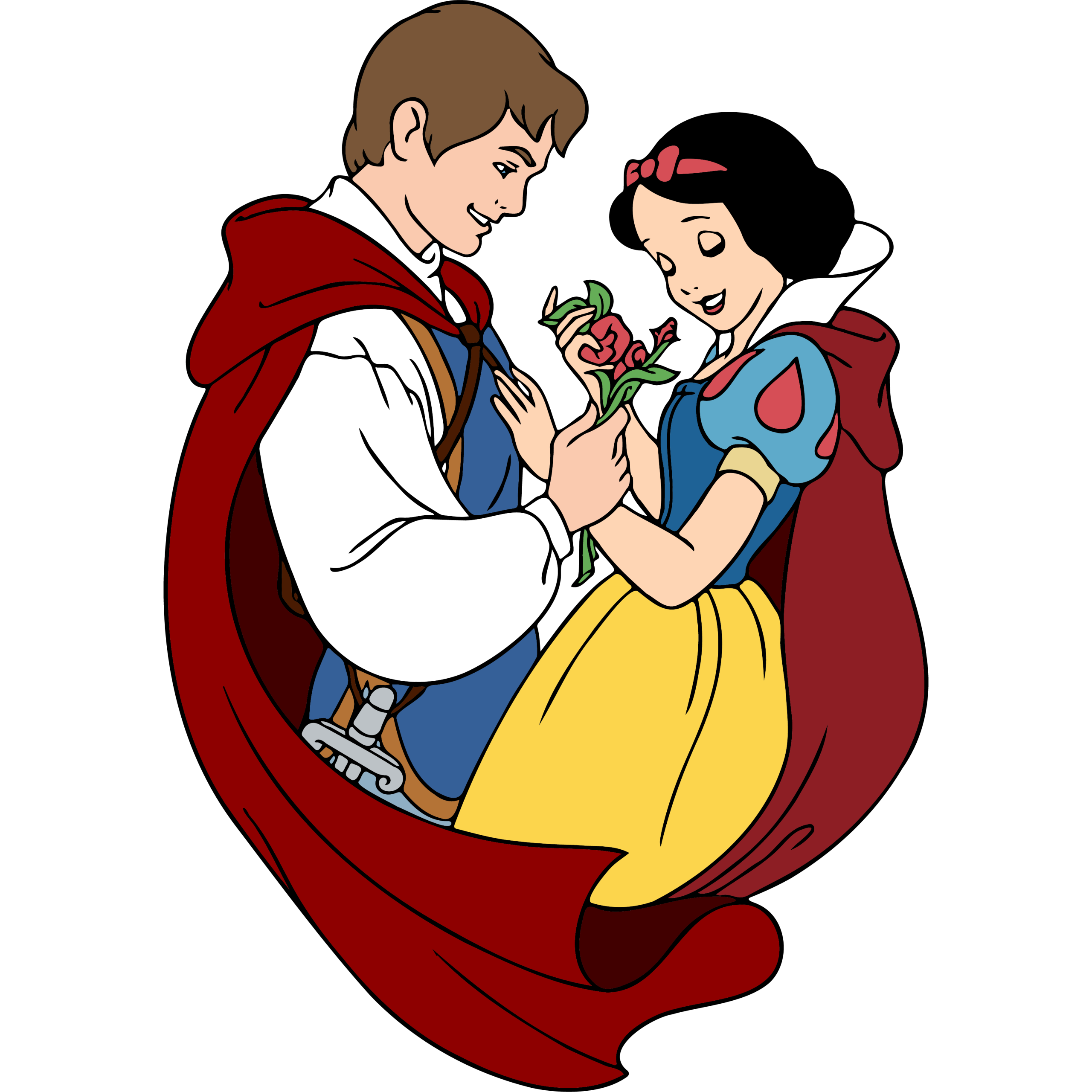 Snow White Snow White with Prince With Rose Logo PNG, SVG, AI Vector ...