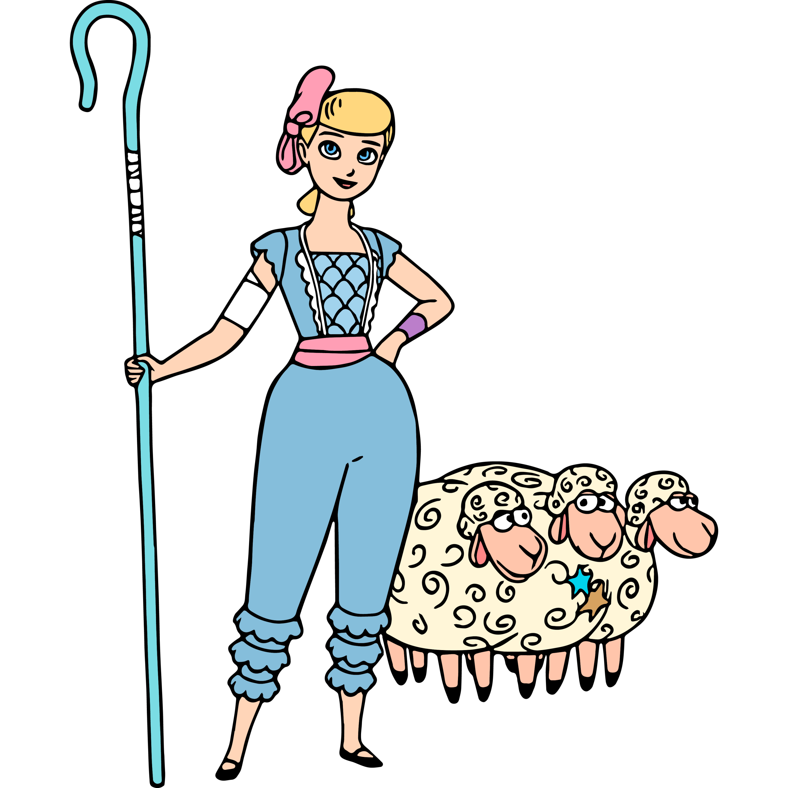 Toy Story Bo Peep and her Sheep Logo PNG, SVG, AI Vector – Free Download
