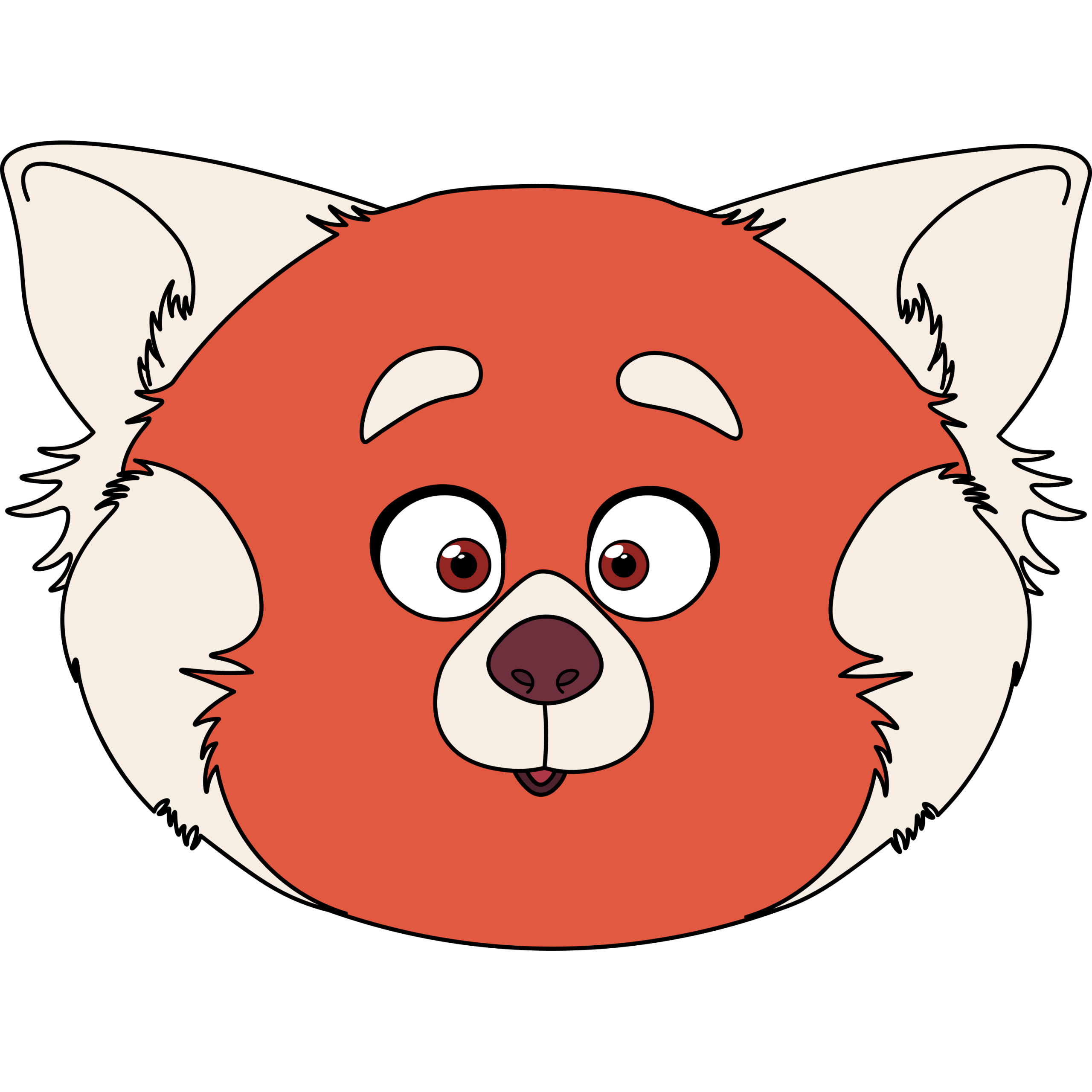Turning Red Giant Red Panda Face 2 Logo PNG, SVG, AI Vector – Free Download
