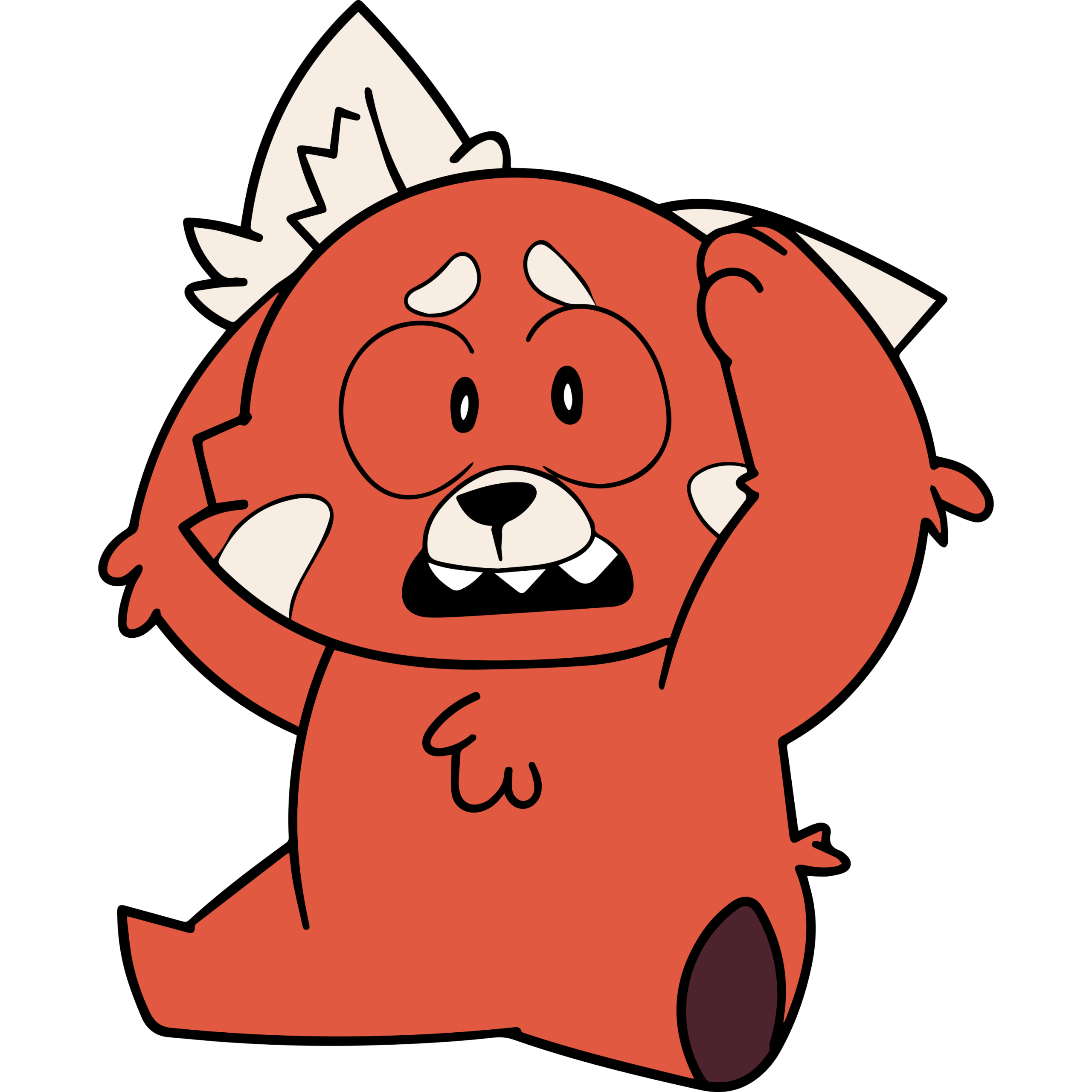 Turning Red Giant Red Panda Worried Logo PNG, SVG, AI Vector – Free ...