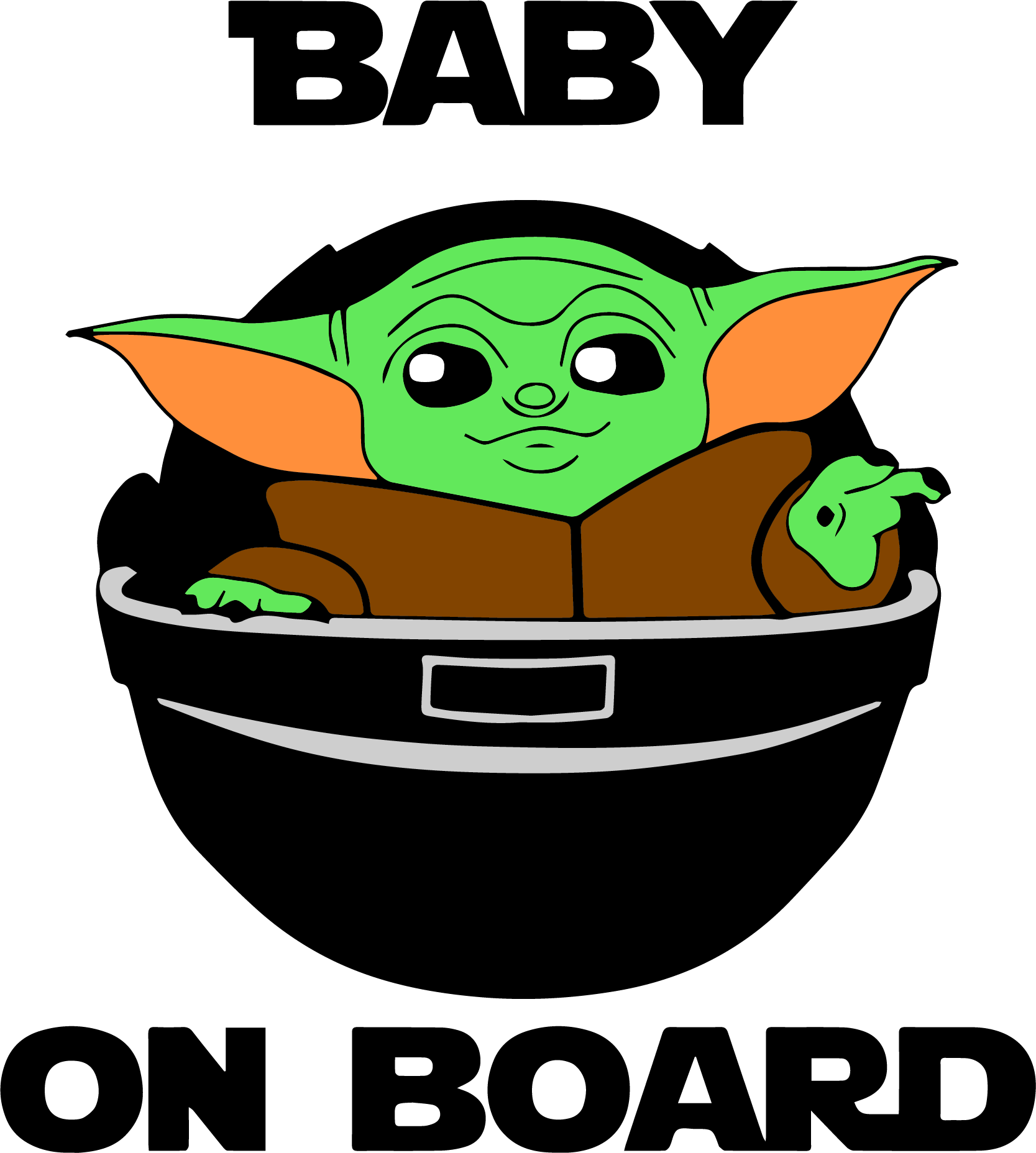 Starwars Baby Yoda on Board 4 Logo PNG, SVG, AI Vector – Free Download