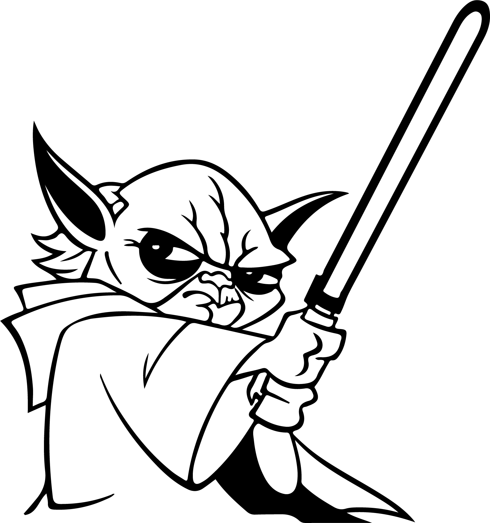 Starwars Yoda Sword Logo PNG, SVG, AI Vector – Free Download