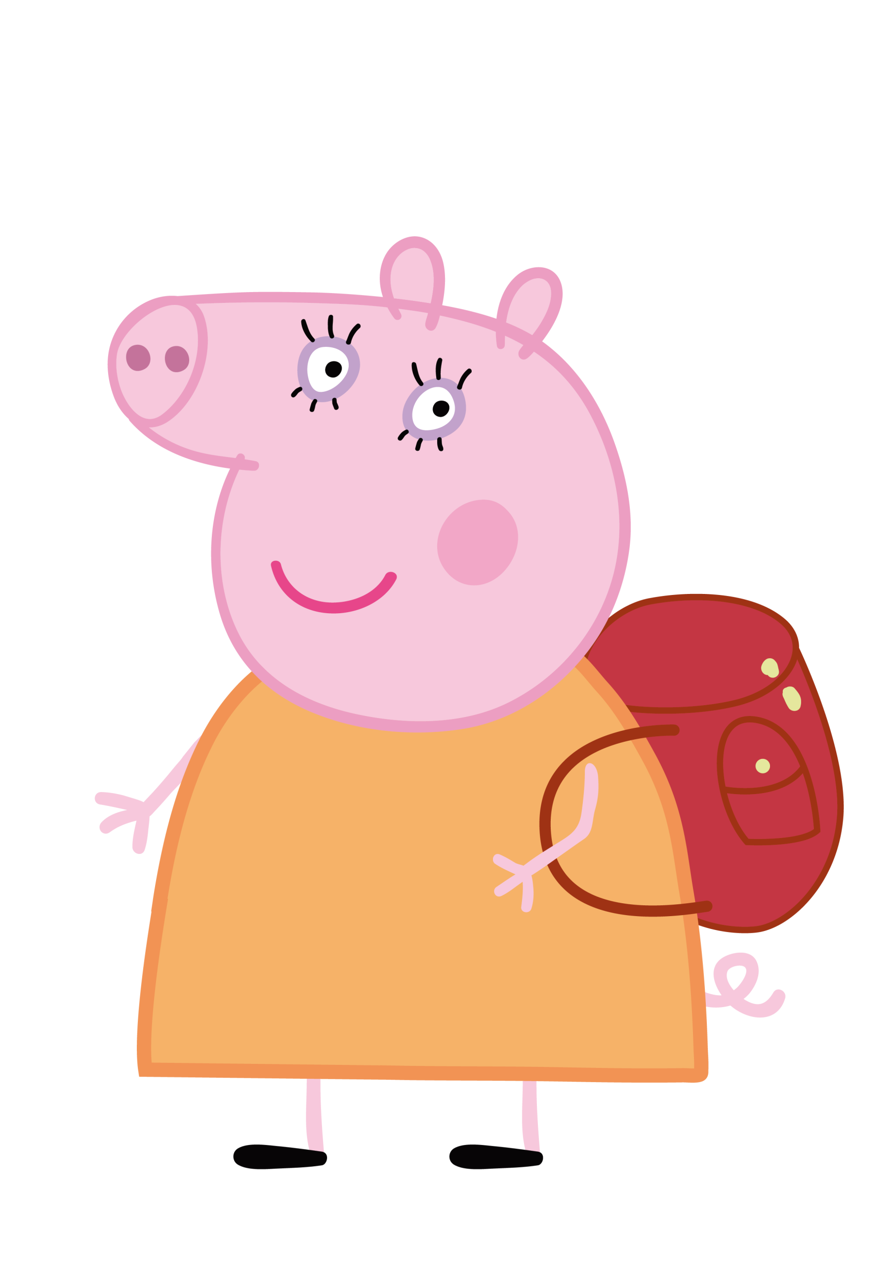 Peppa Pig Mummy Pig Holding Red Bag Logo PNG, SVG, AI Vector – Free ...