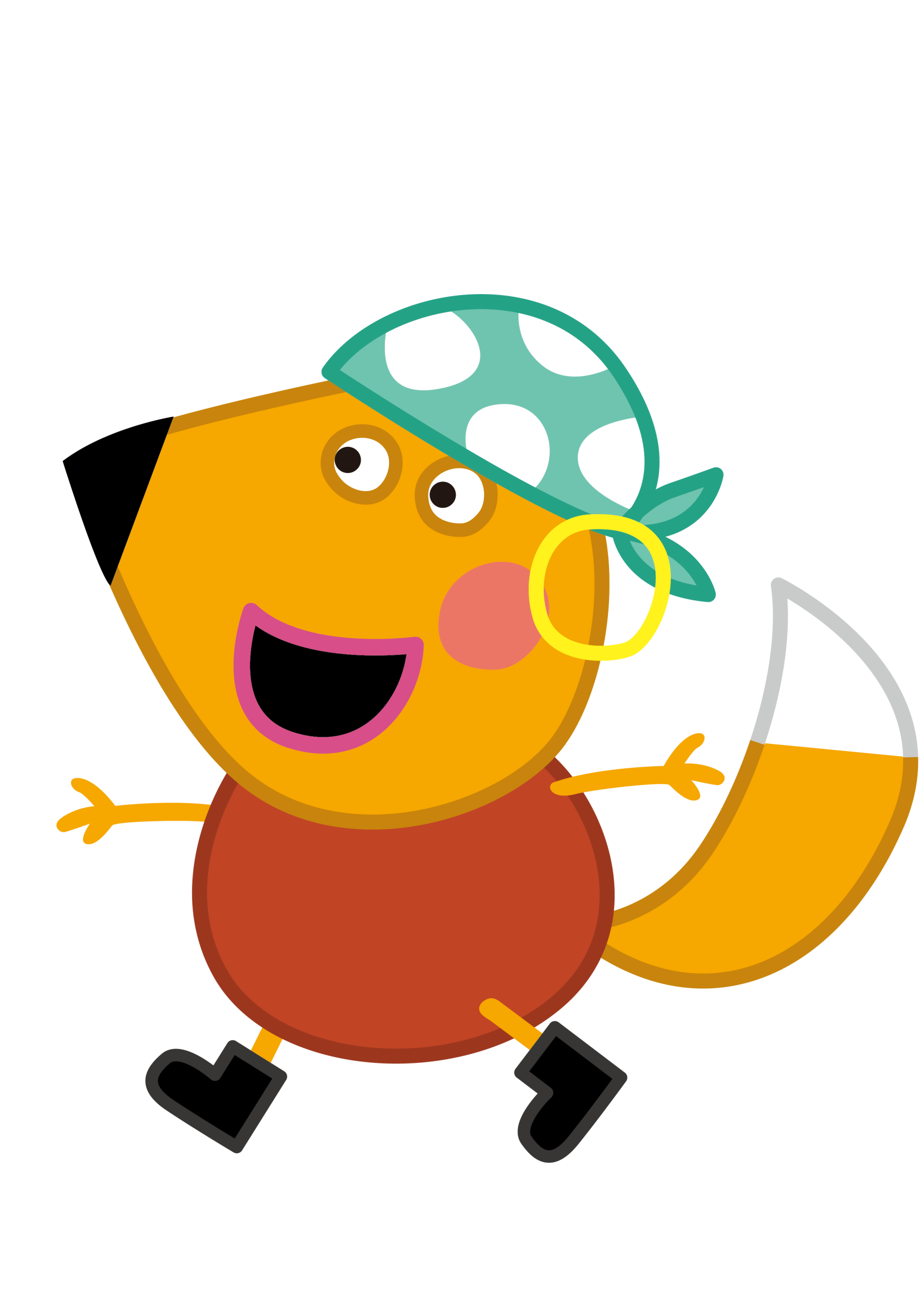 Peppa Pig Freddy Fox Wearing Pirates Costume Logo PNG, SVG, AI Vector ...