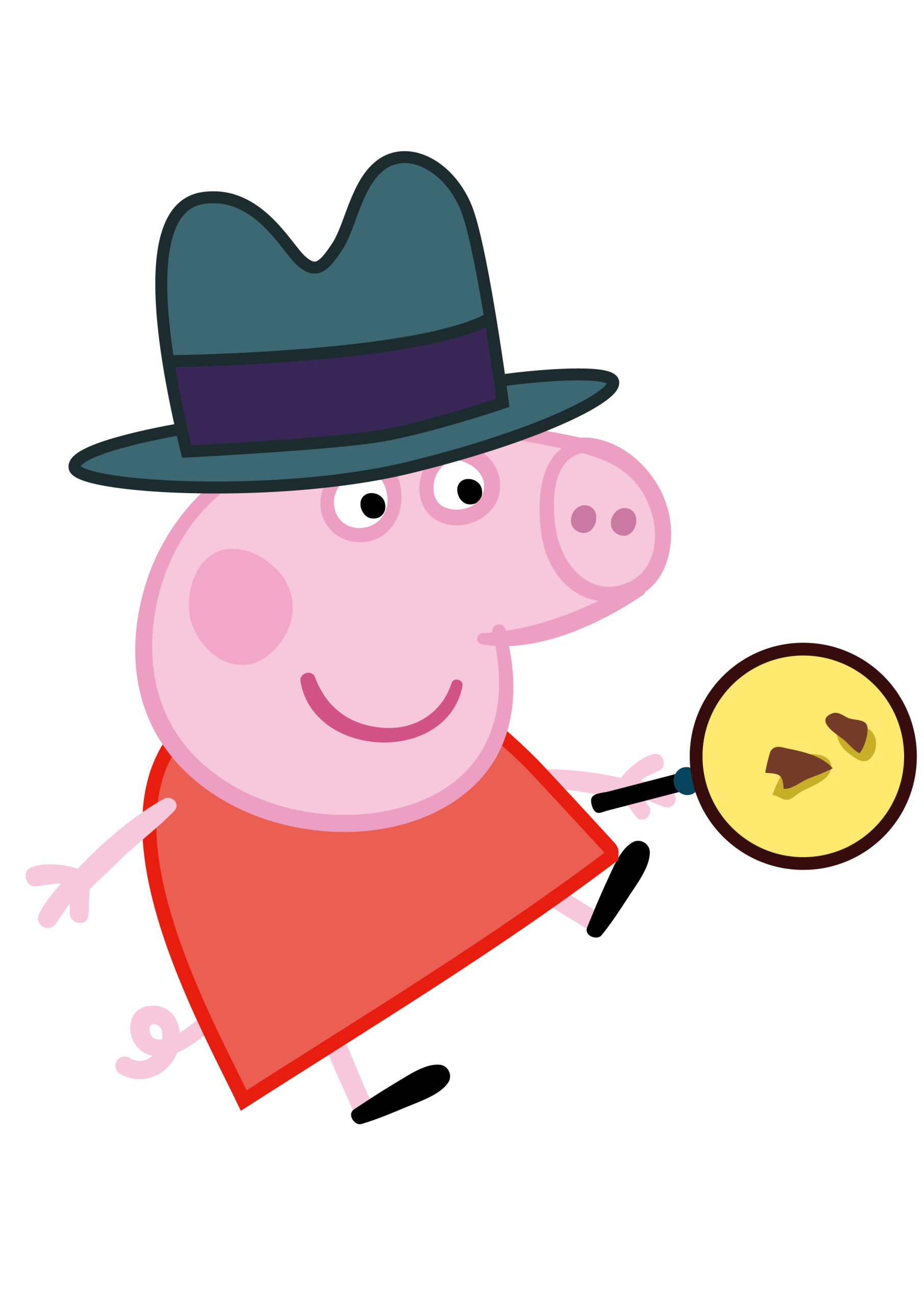 Peppa Pig Wearing Dark Fedora Style Hat Logo PNG, SVG, AI Vector – Free ...