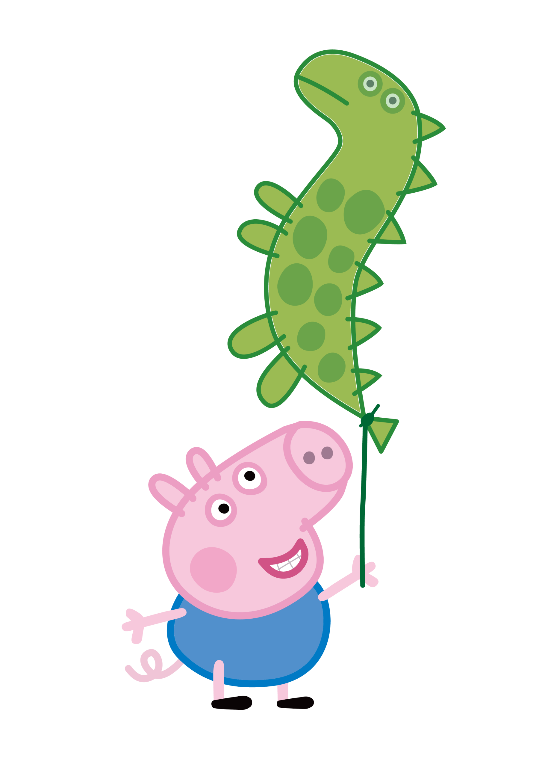 Peppa Pig George Pig Holding Green Toy Hinosaur Logo PNG, SVG, AI ...