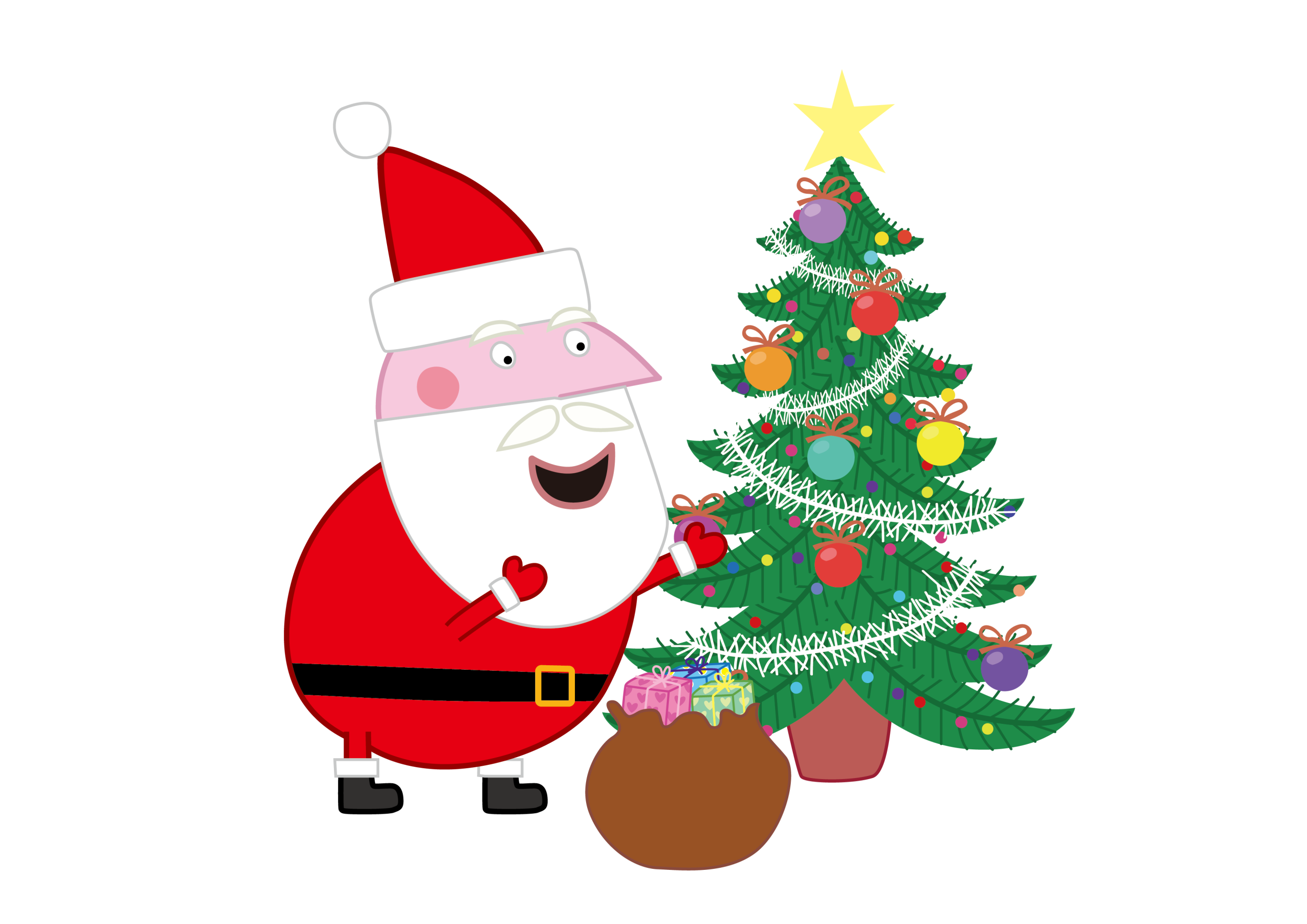 Peppa Pig Santa Claus Christmas Tree Logo PNG, SVG, AI Vector – Free ...