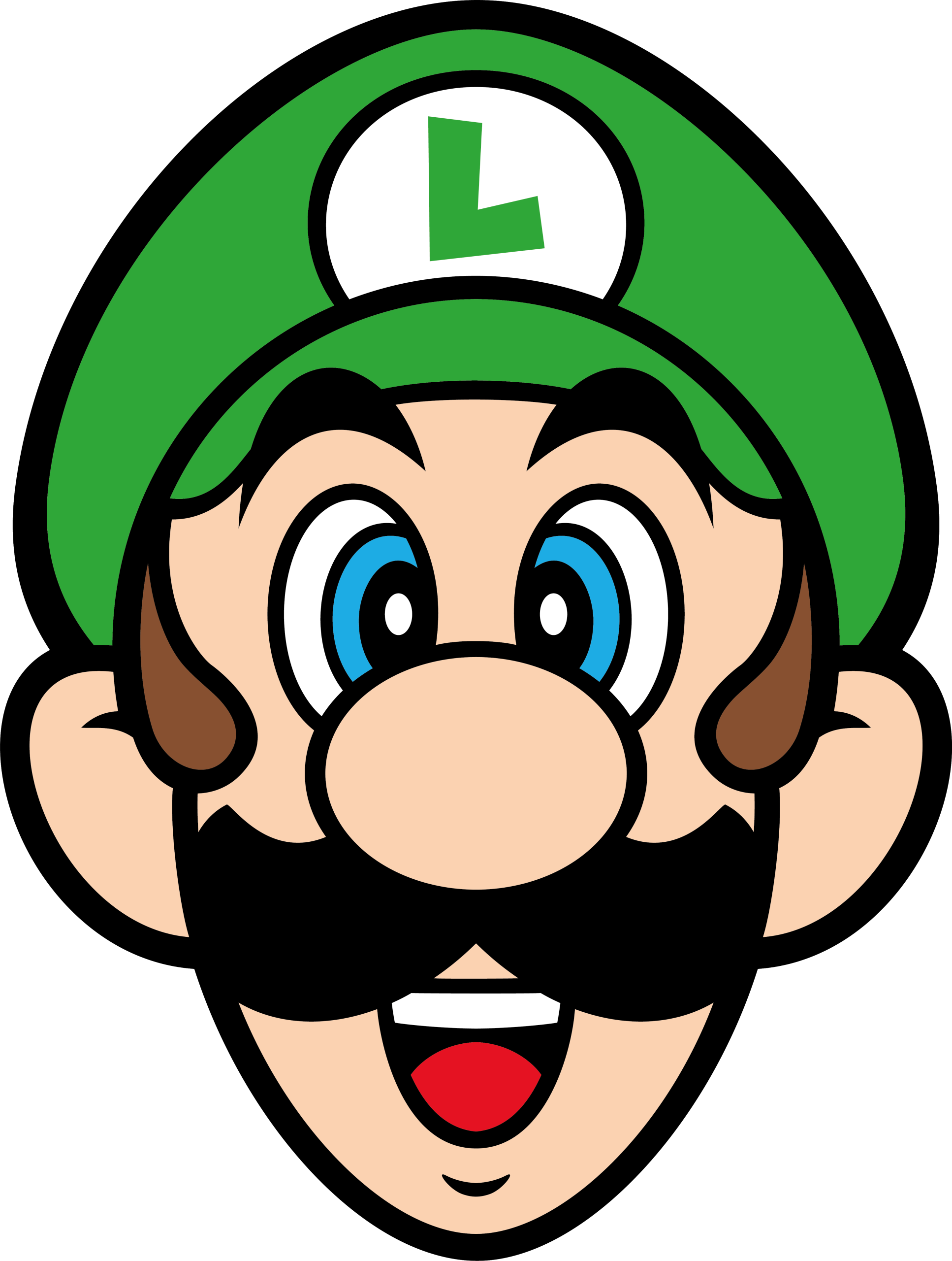 Super Mario Luigi Face Logo PNG, SVG, AI Vector – Free Download