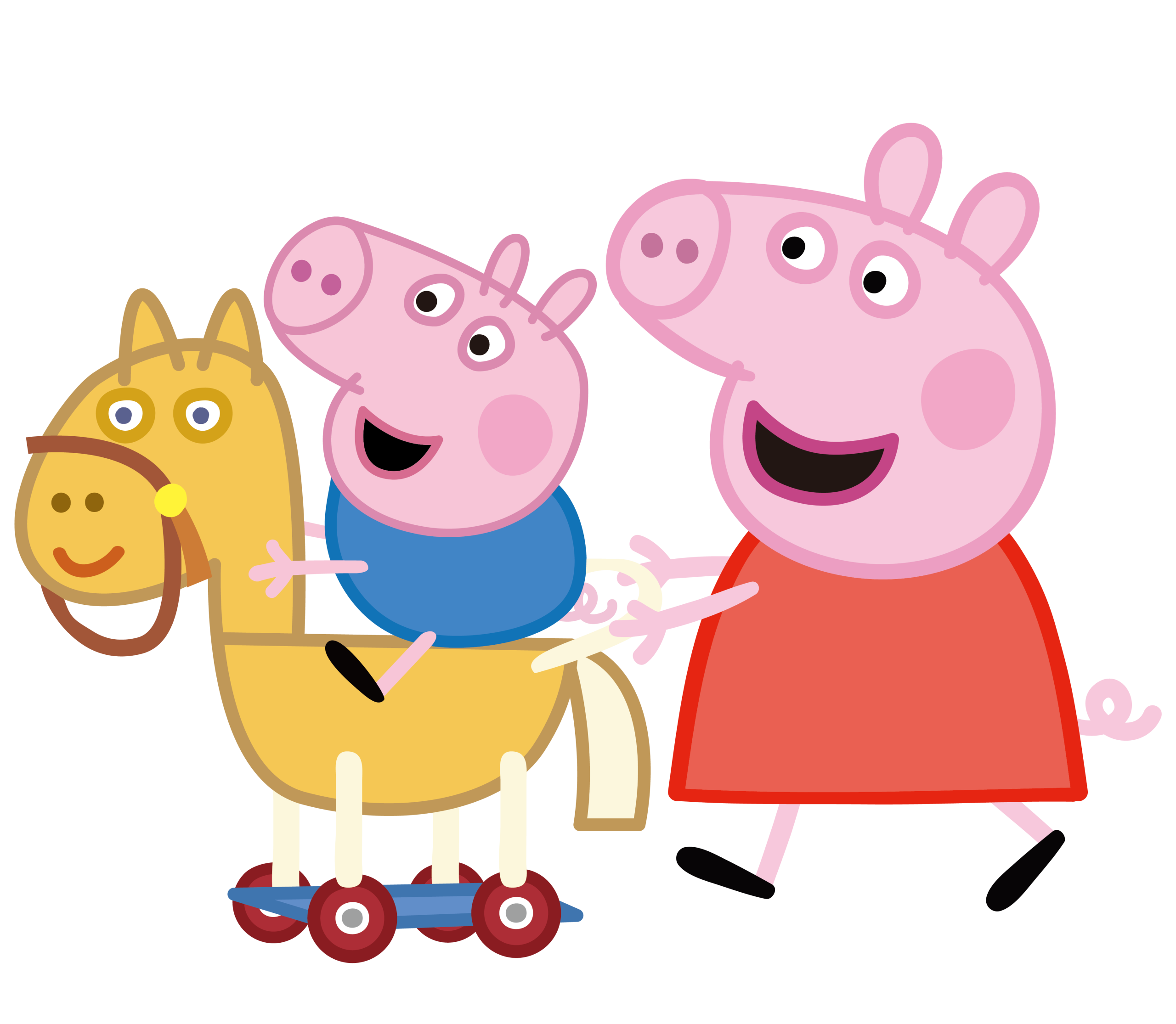 Peppa Pig George Pig and Peppa Pig With Horse Logo PNG, SVG, AI Vector ...