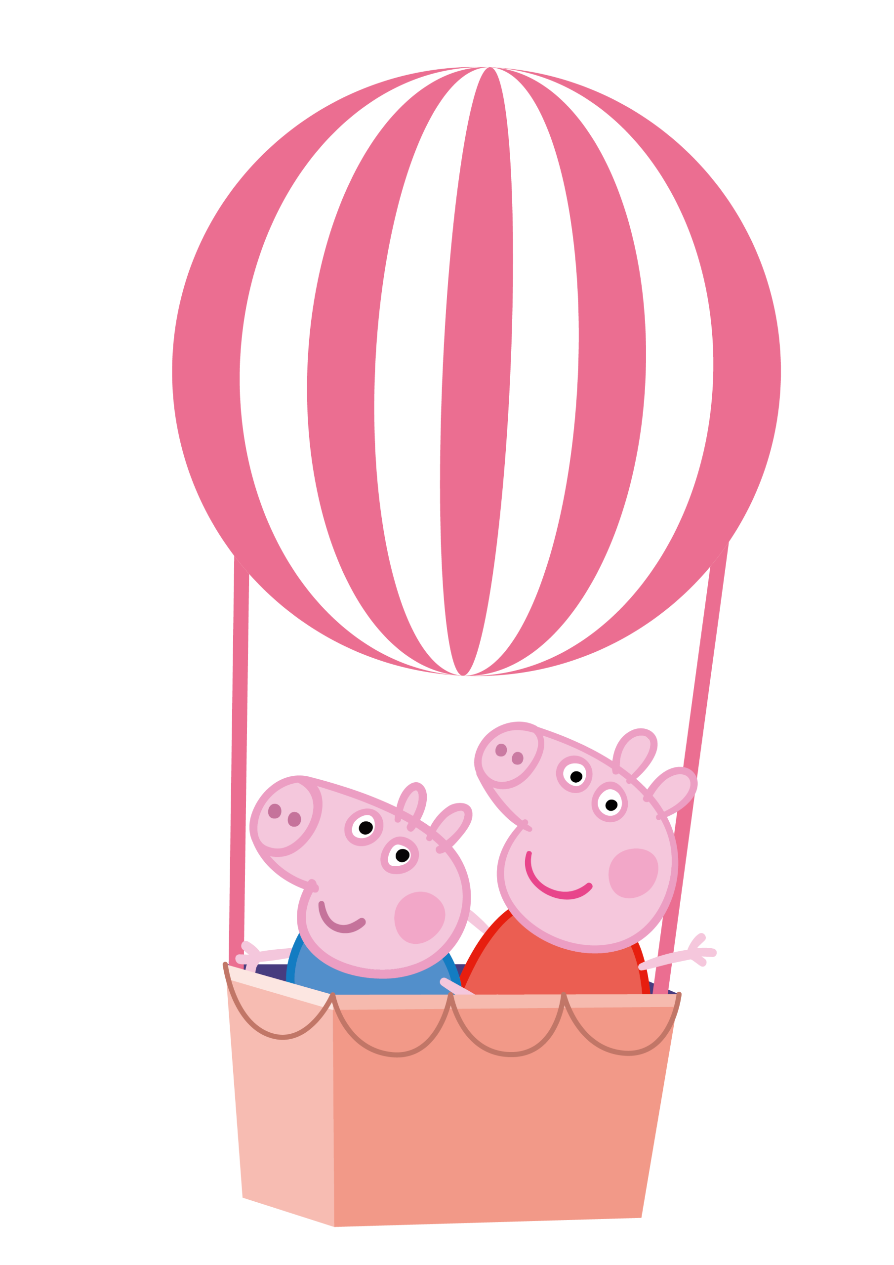 Peppa Pig with George Hot Air Balloon Logo PNG, SVG, AI Vector – Free ...