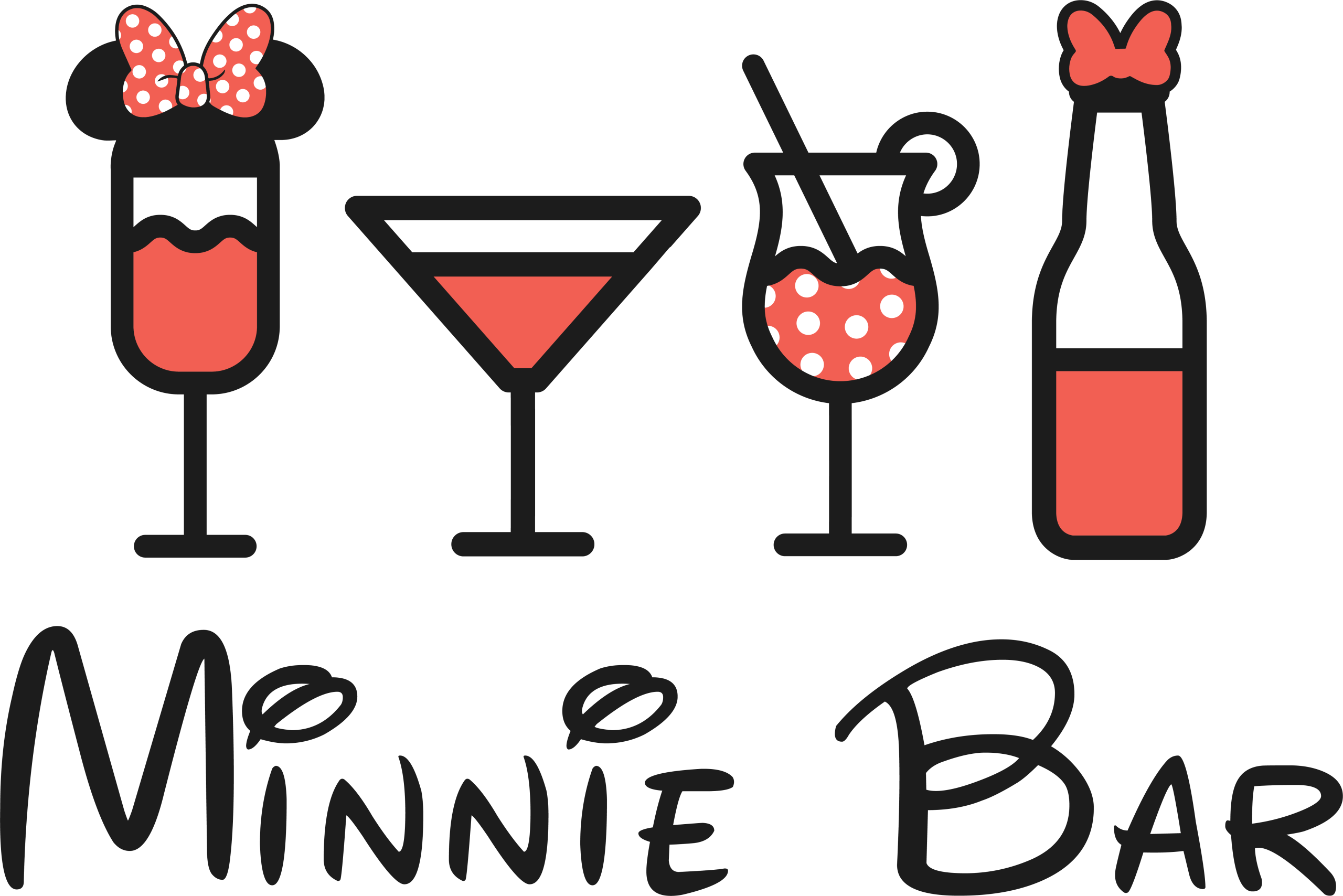 Mickey Mouse Minnie Bar Logo PNG, SVG, AI Vector – Free Download