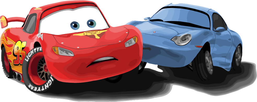Disney Pixer Cars Lightning McQueen and Sally Carrera Logo PNG, SVG, AI ...