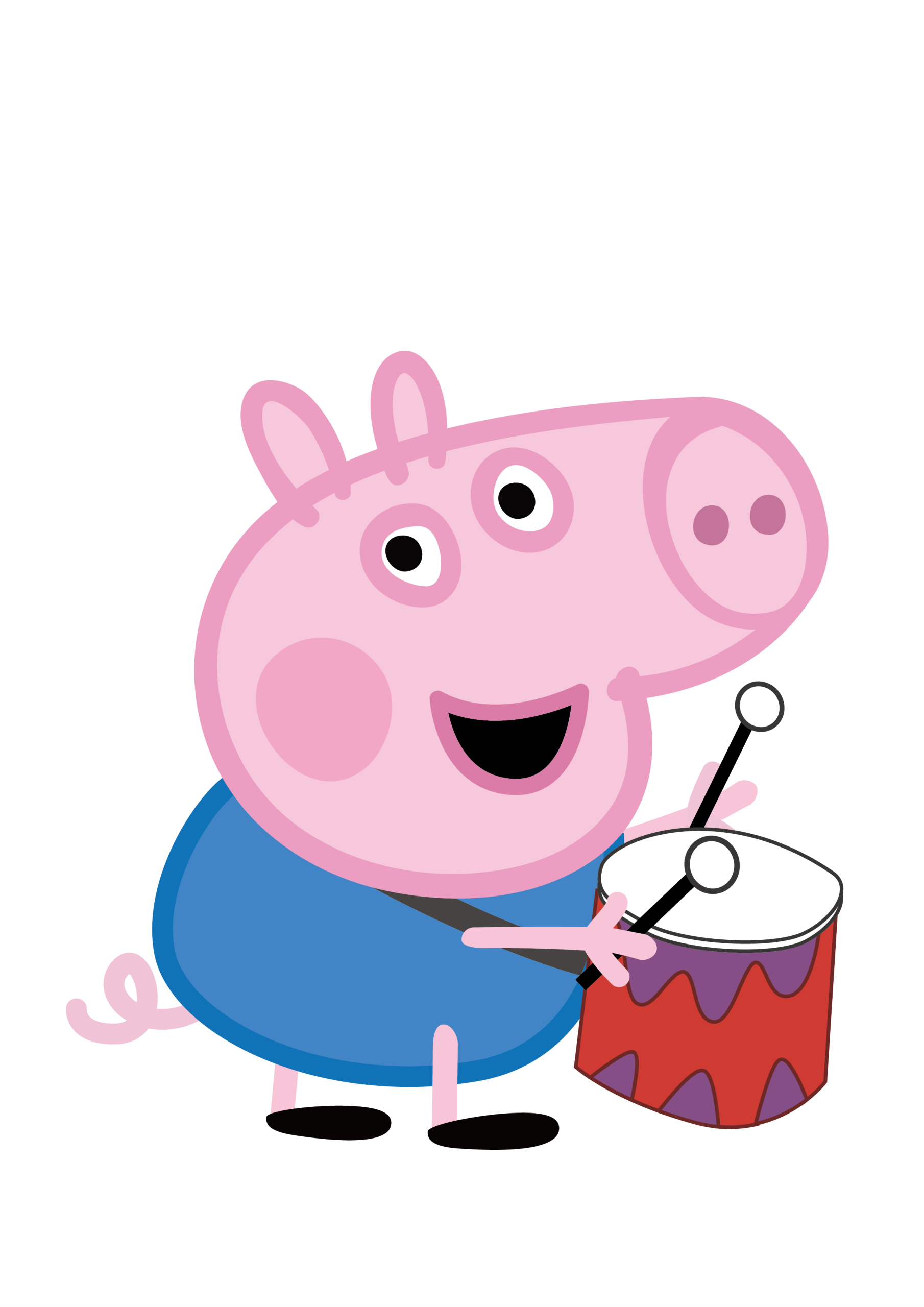Peppa Pig George Pig Playing Drum Logo PNG, SVG, AI Vector – Free Download