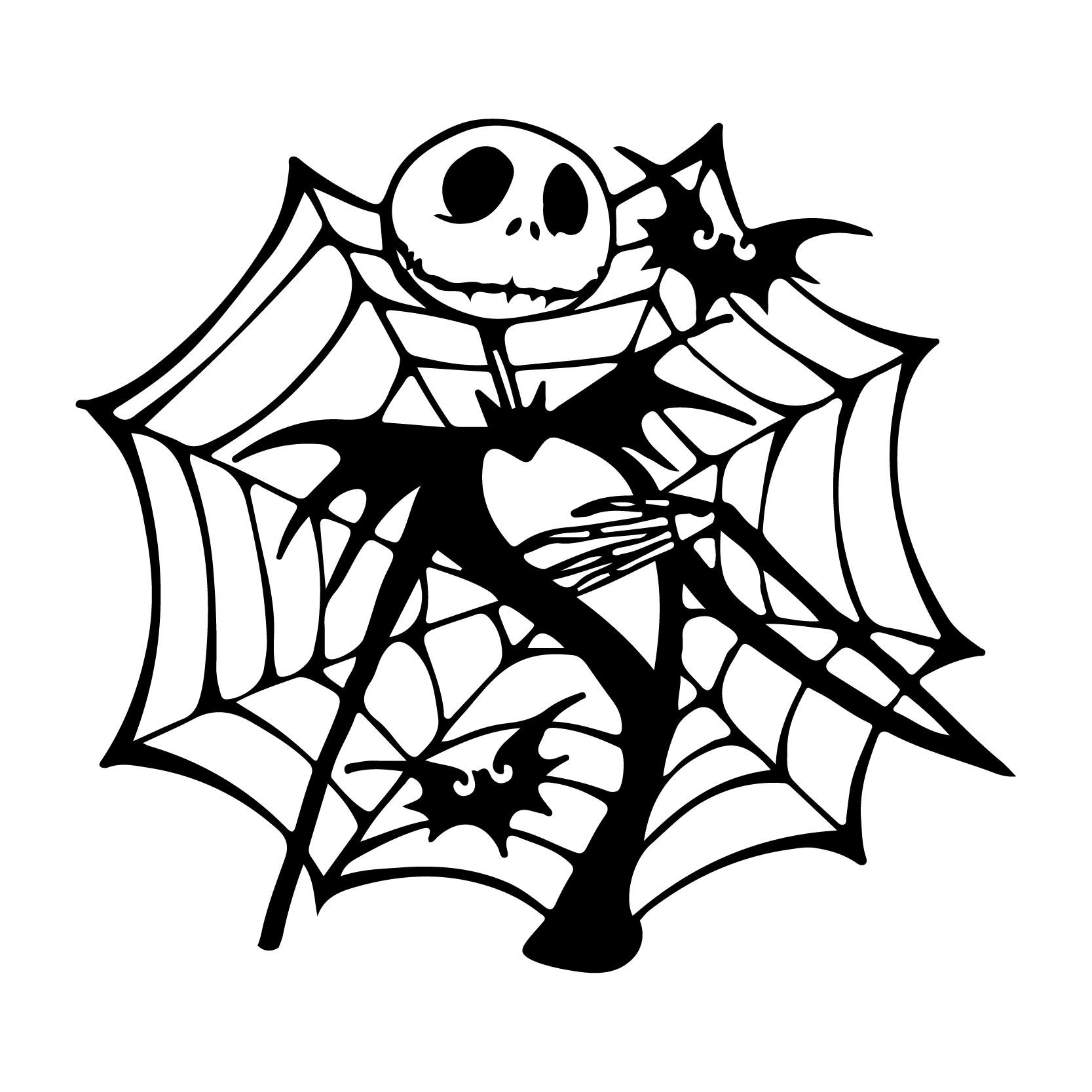 The Nightmare Christmas Jack Skellington Spider Web Template Logo PNG ...