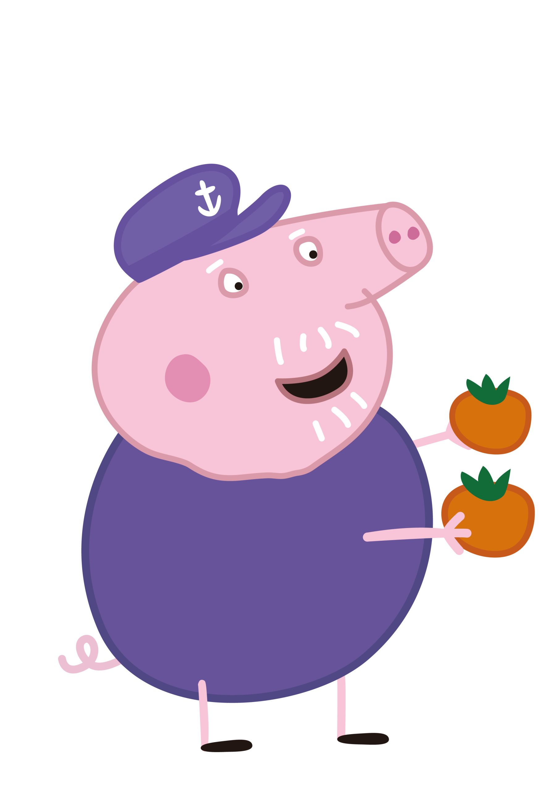 Peppa Pig Grandpa Pig Holding Orange Logo PNG, SVG, AI Vector – Free ...