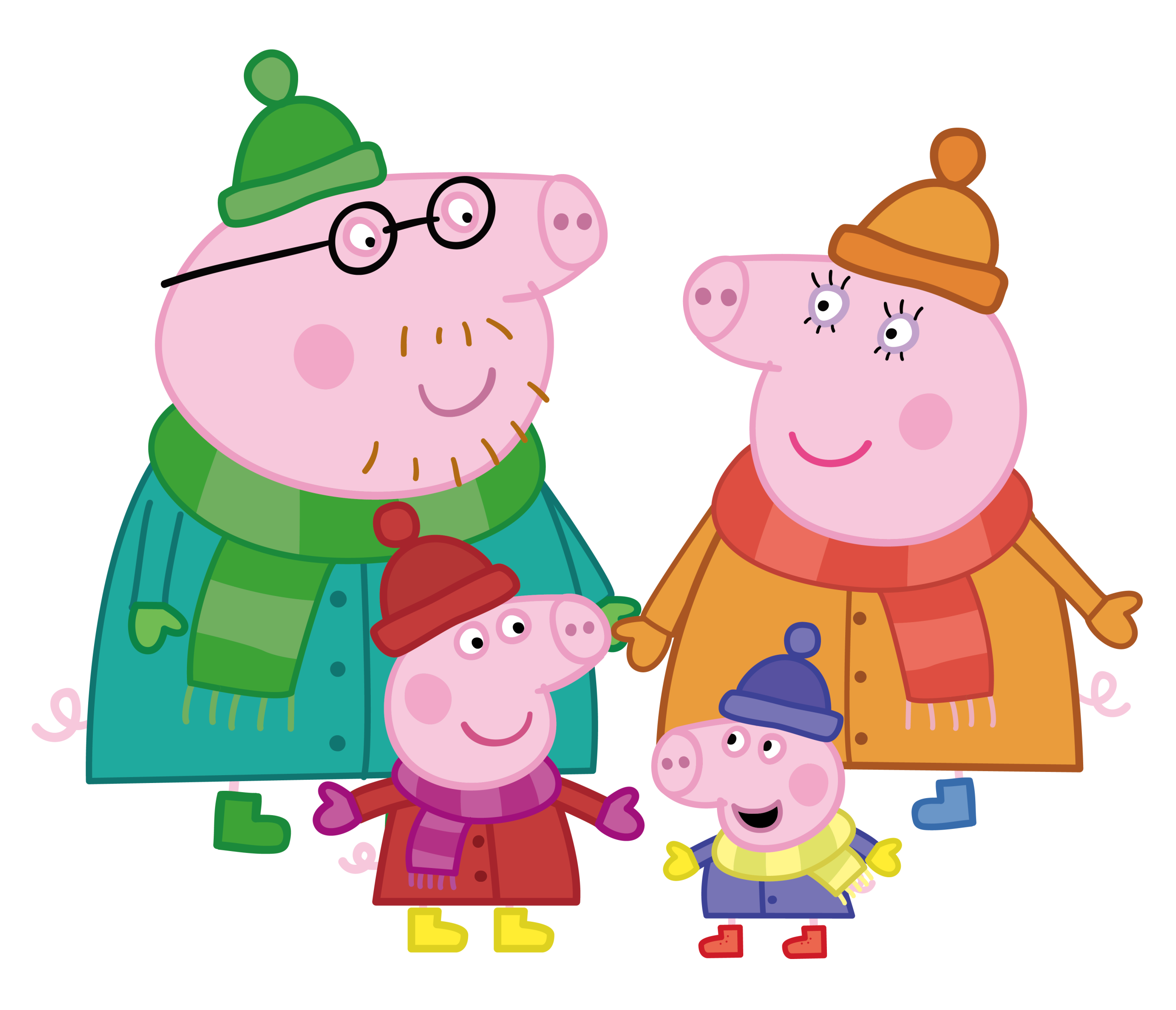 Peppa Pig Faimly in Winter Logo PNG (Transparent) SVG AI – Free Download