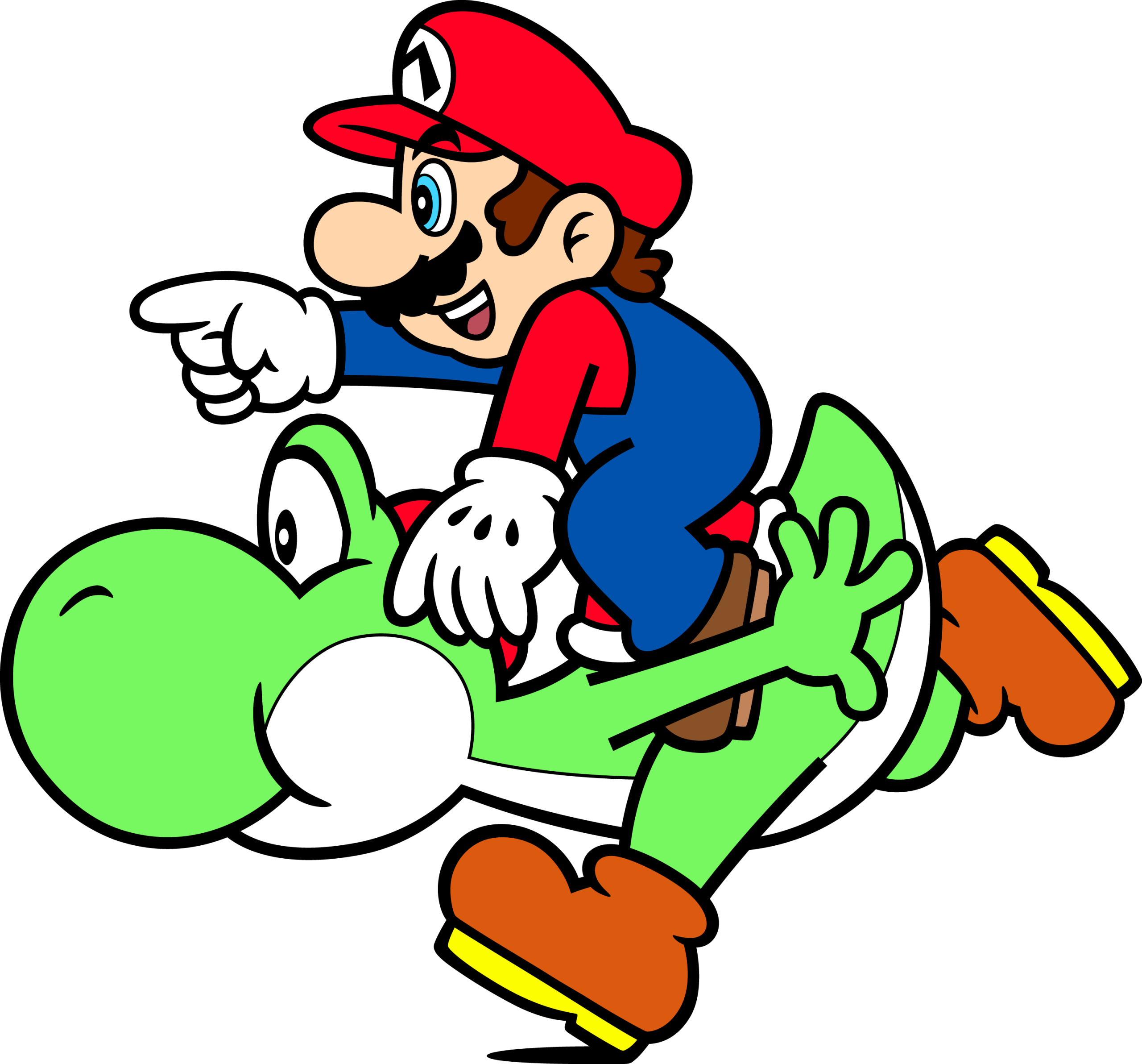 Super Mario Riding Yoshi 3 Logo PNG (Transparent) SVG AI – Free Download