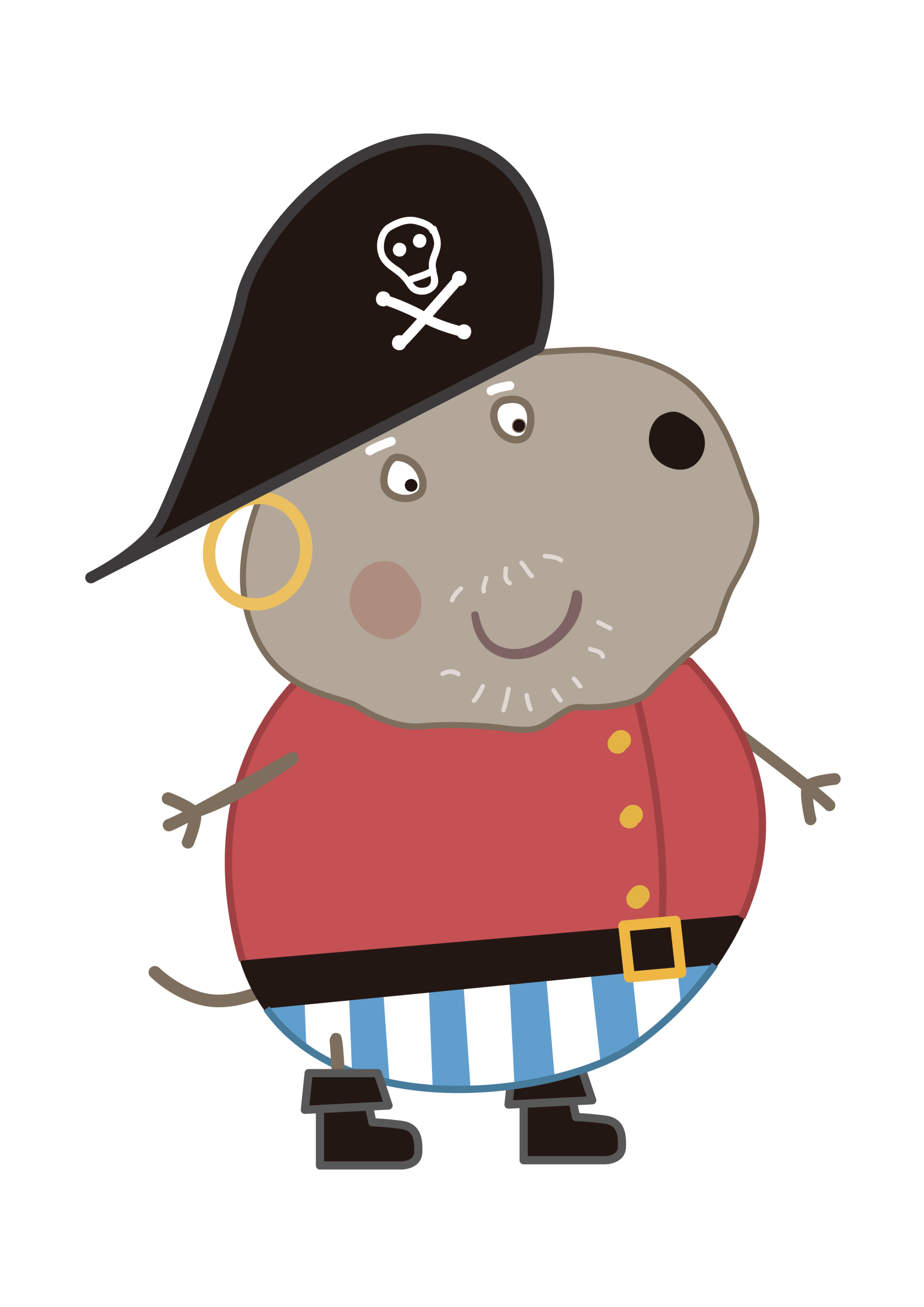 Peppa Pig Danny Dog Pirate Costume Logo PNG, SVG, AI Vector – Free Download