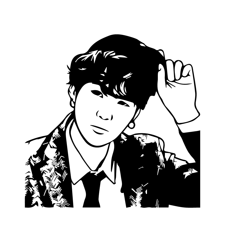 BTS SUGA Silhouette Logo PNG, SVG, AI Vector – Free Download