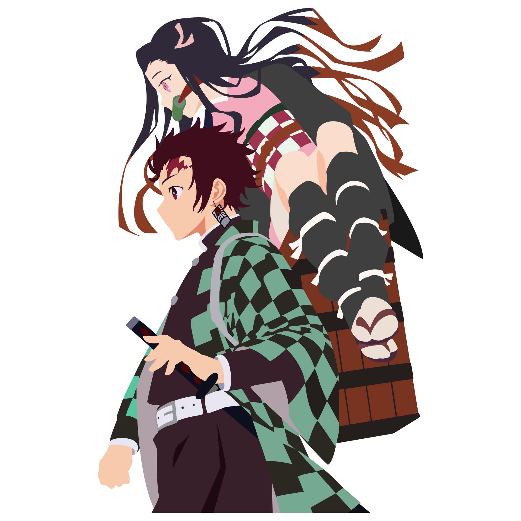 Demon Slayer Tanjiro Kamado and Nezuko Kamado Logo PNG, SVG, AI Vector ...