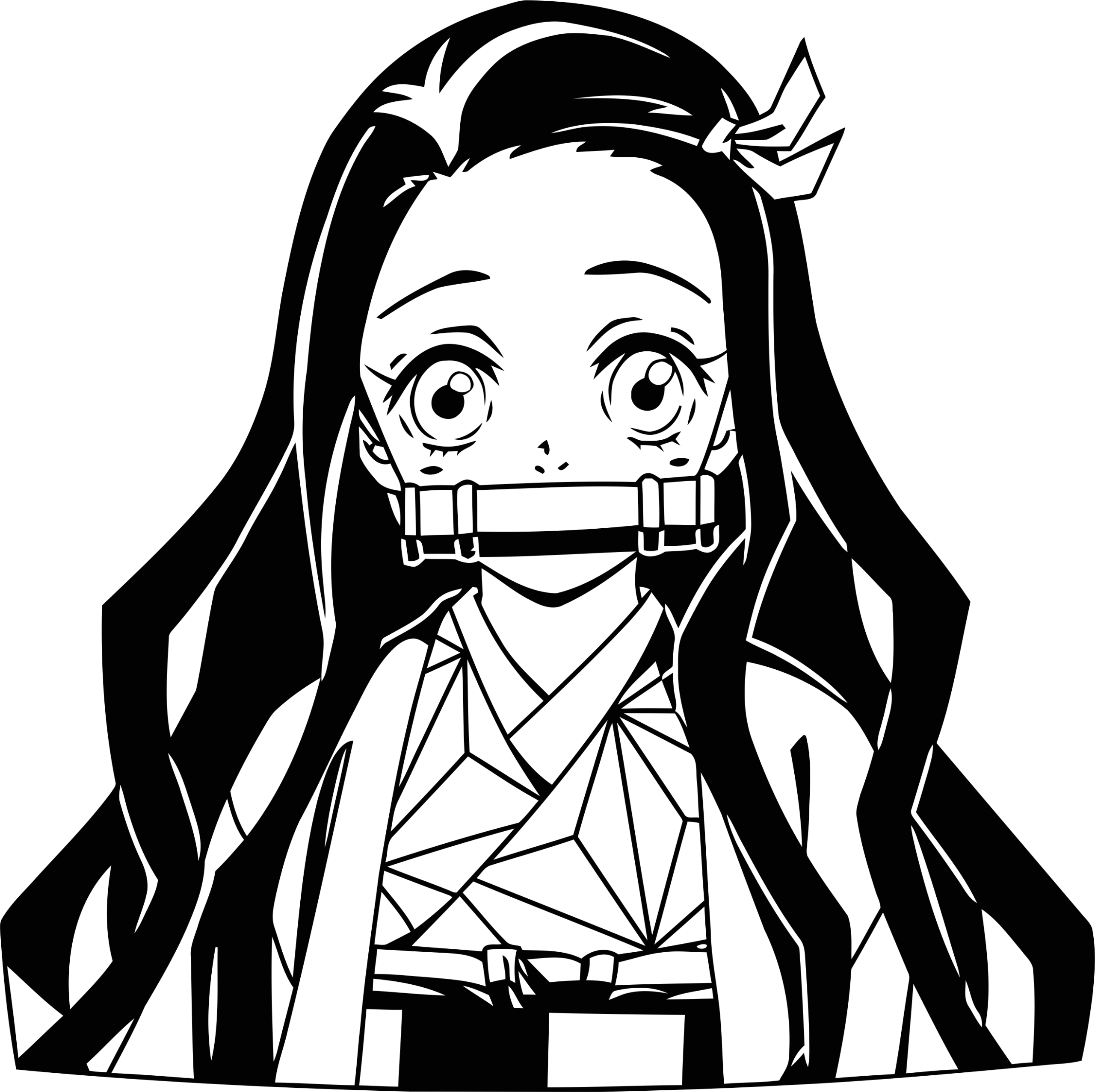 Demon Slayer Nezuko Kamado Outline Logo PNG (Transparent) SVG AI – Free ...