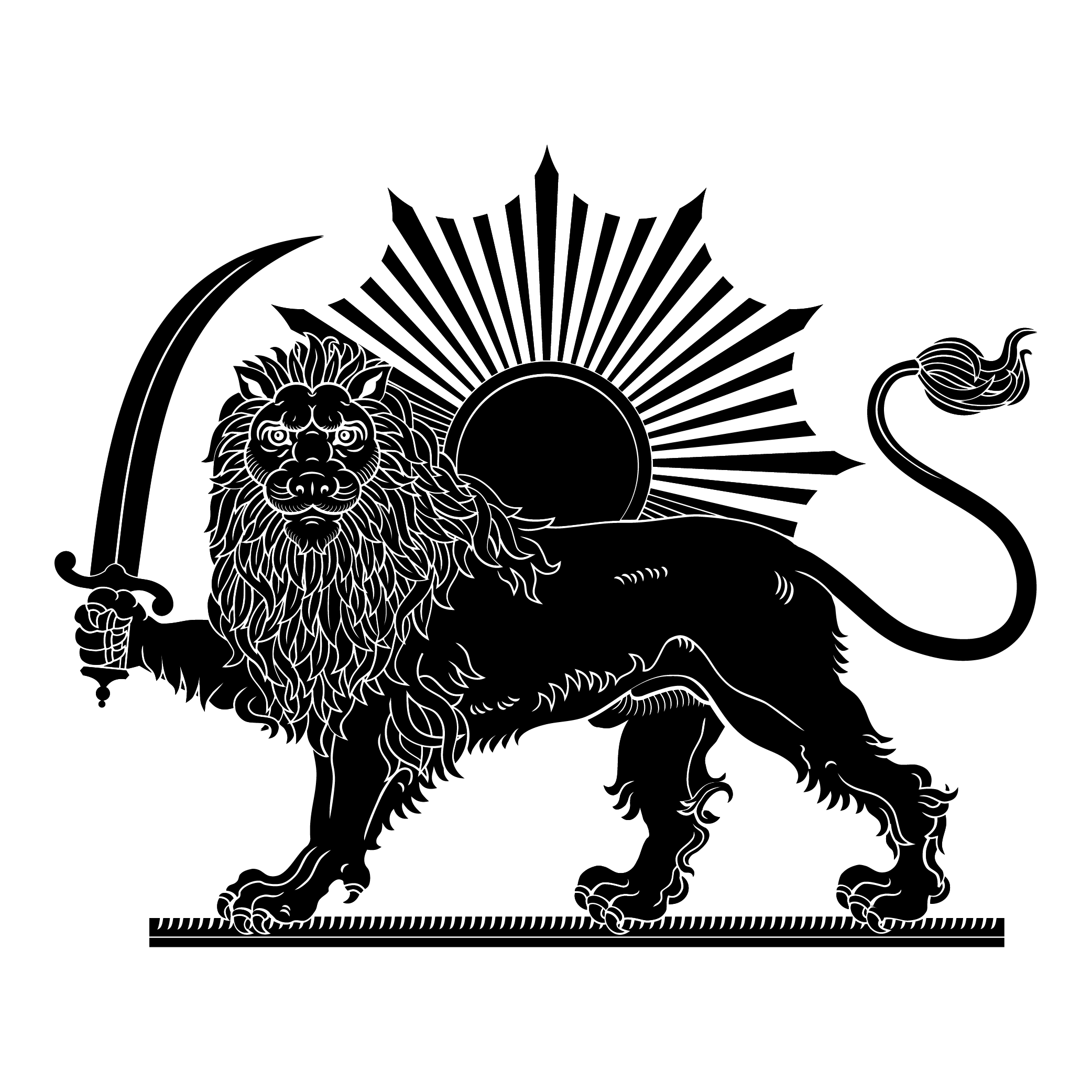 Flag of Iran Lion and Sun Silhouette Logo PNG, SVG, AI Vector – Free ...