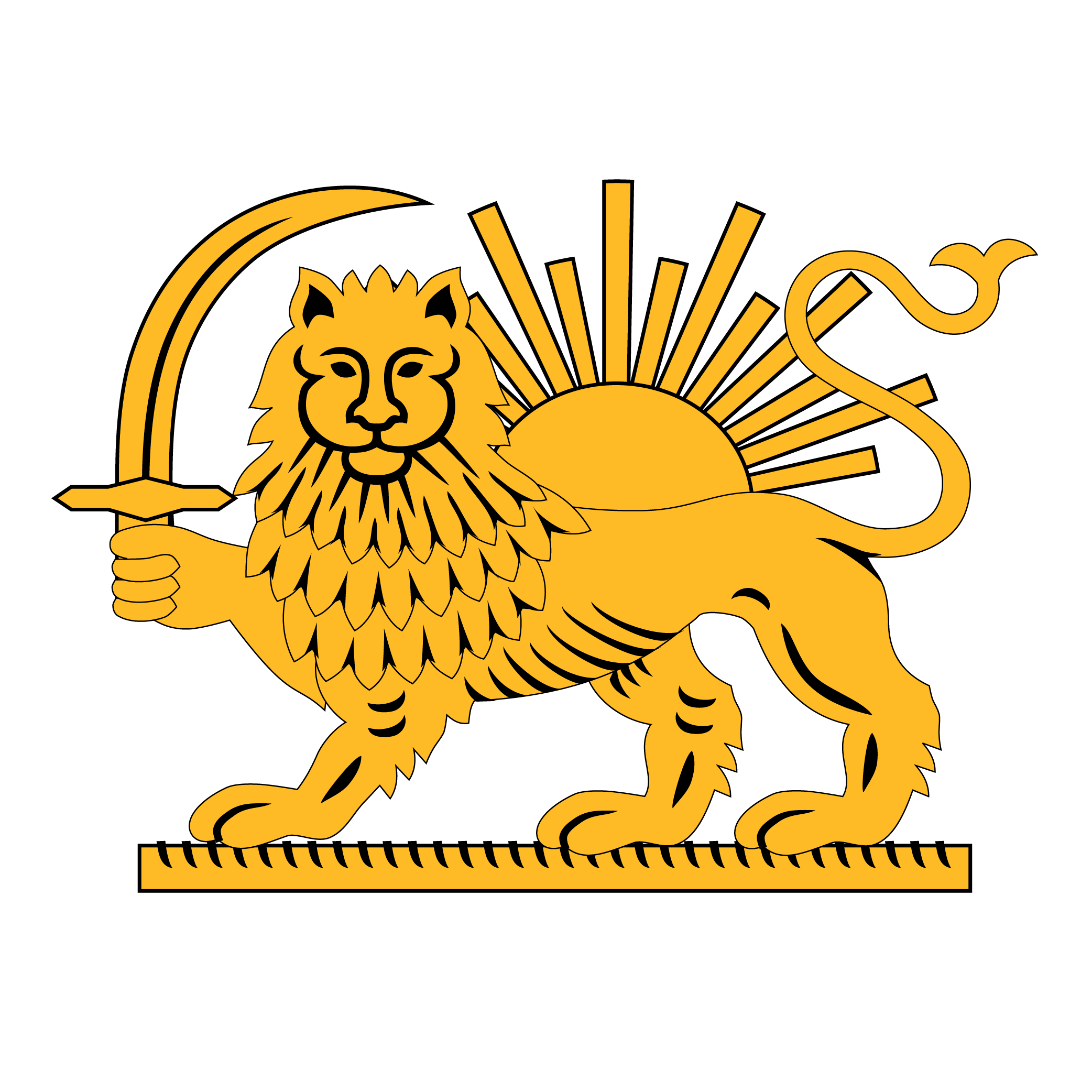Flag of Iran Lion and Sun Simplified Logo PNG, SVG, AI Vector – Free ...