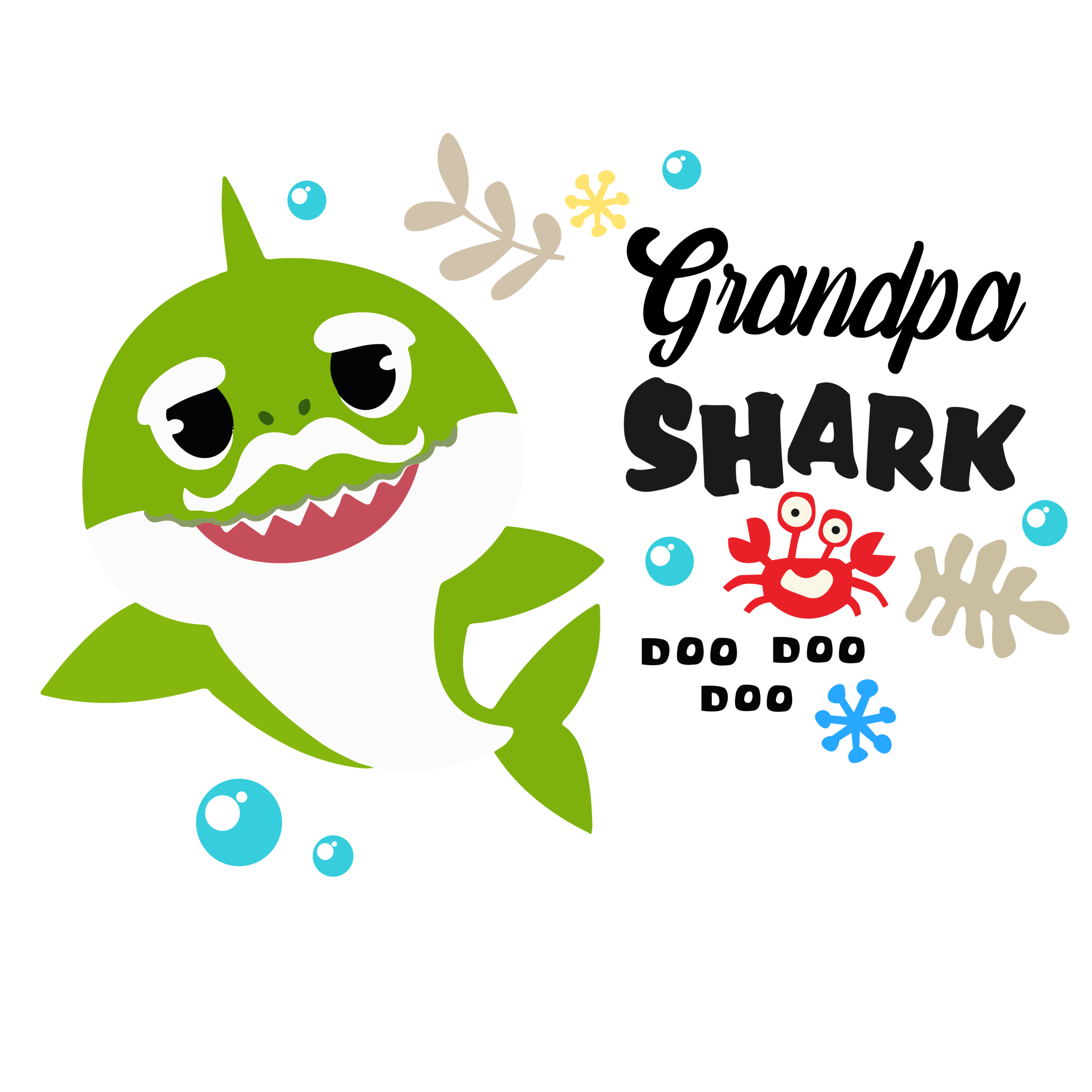 Shark Family Grandpa Shark 2 Logo PNG, SVG, AI Vector – Free Download