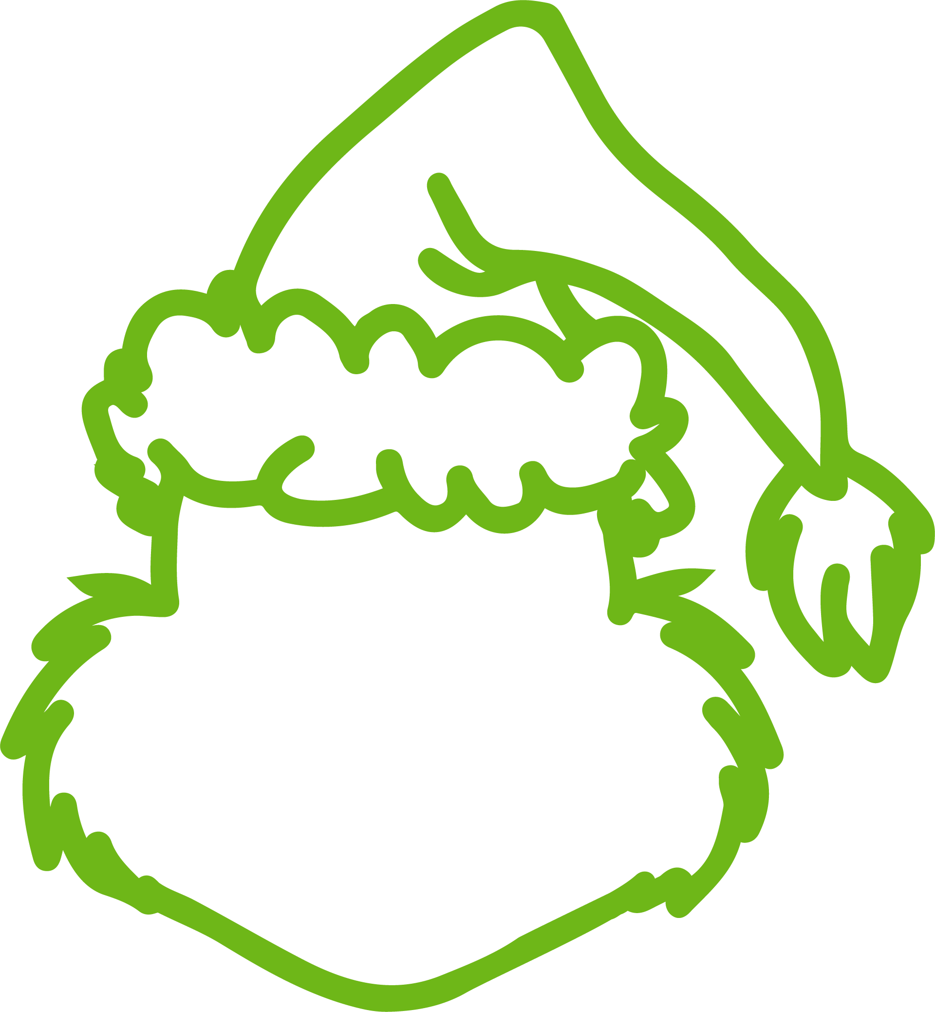 Grinch Christmas Face Outline 2 Logo PNG, SVG, AI Vector – Free Download