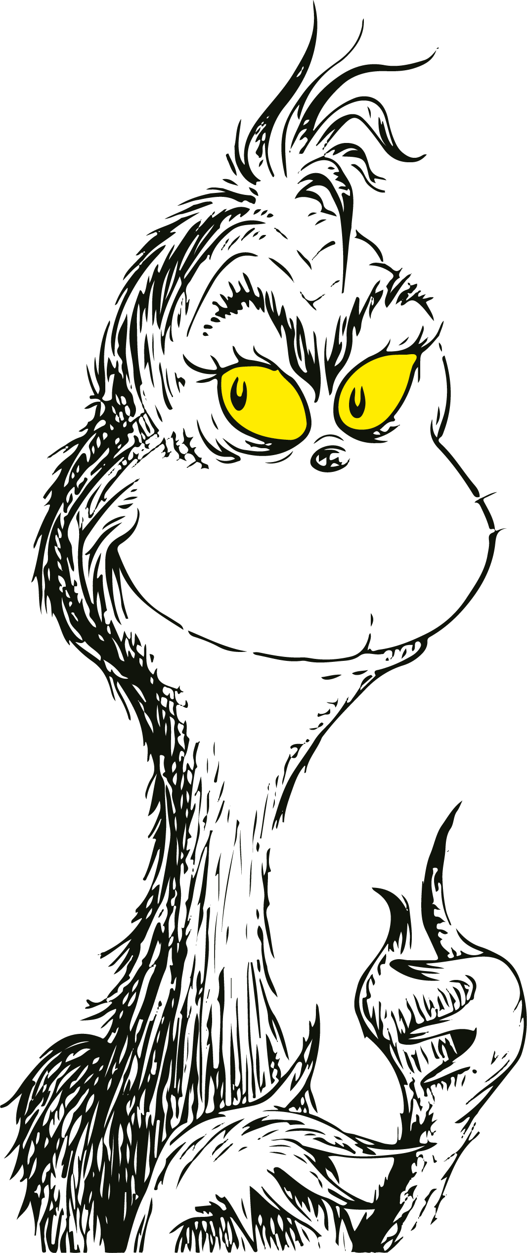 Grinch Christmas Outline Logo PNG, SVG, AI Vector – Free Download