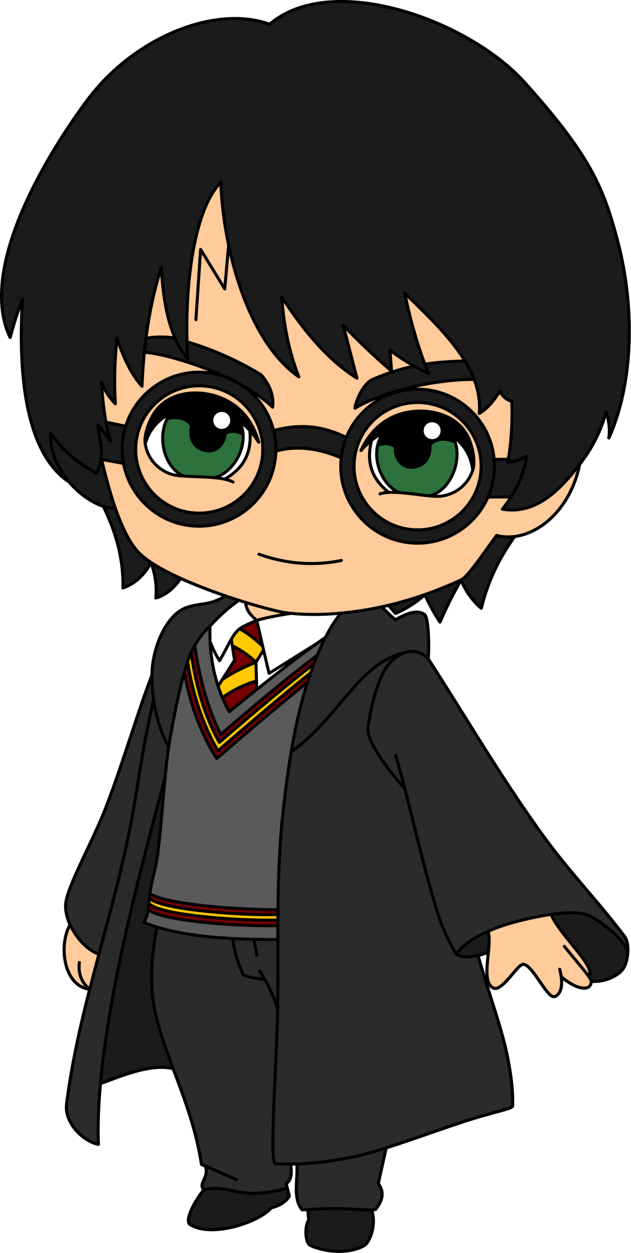Harry Potter Chibi Style Illustration Logo PNG, SVG, AI Vector – Free ...