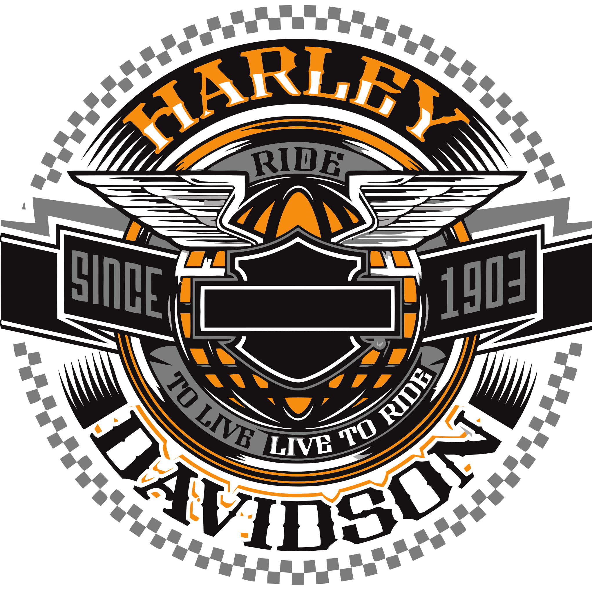 Harley Davidson Motorcycles Live To Ride 2 Logo PNG, SVG, AI Vector ...