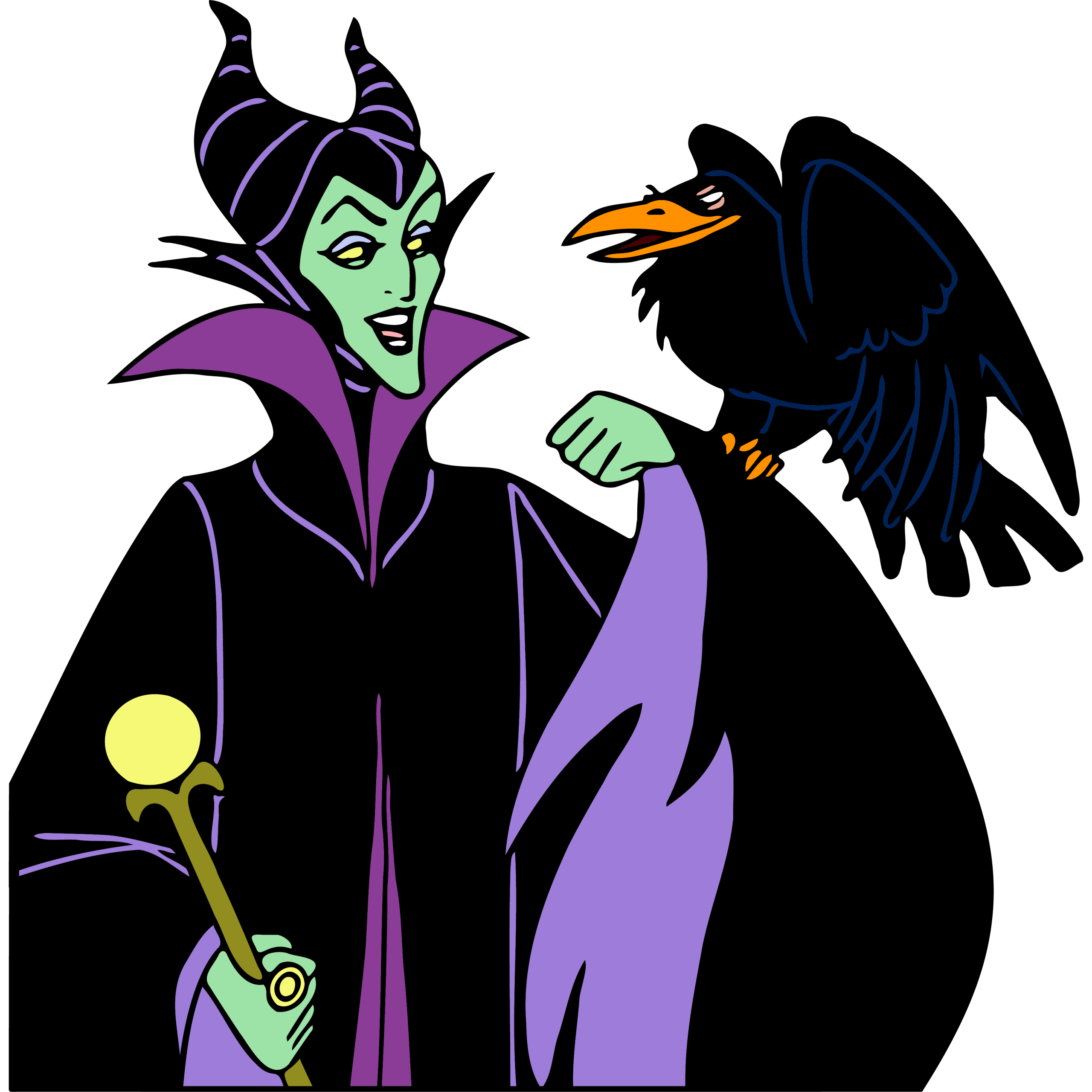 Sleeping Beauty Maleficent With Diablo the Raven Logo PNG (Transparent ...