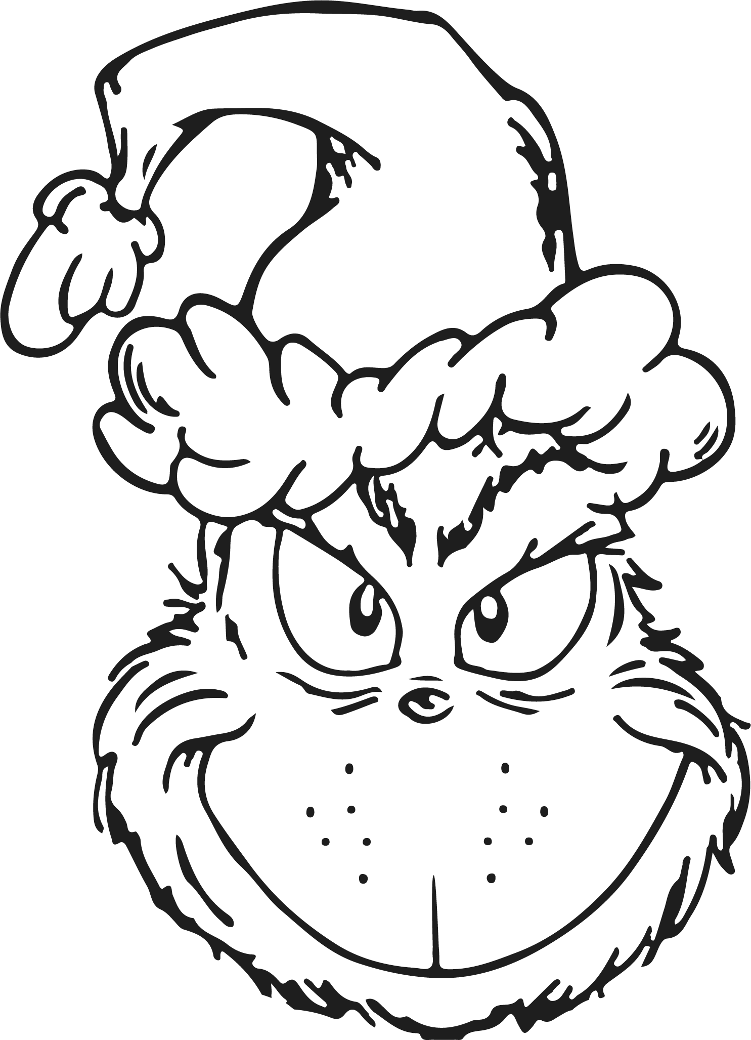 Grinch Christmas Merry Grinchmas Face Outline Logo PNG, SVG, AI Vector ...
