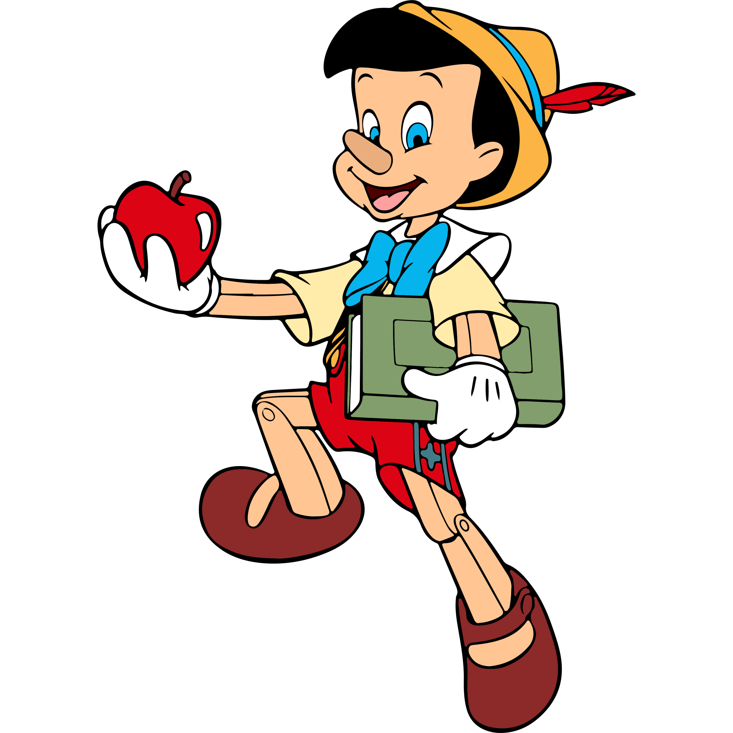 Pinocchio Pinocchio With Apple and Book Logo PNG, SVG, AI Vector – Free ...